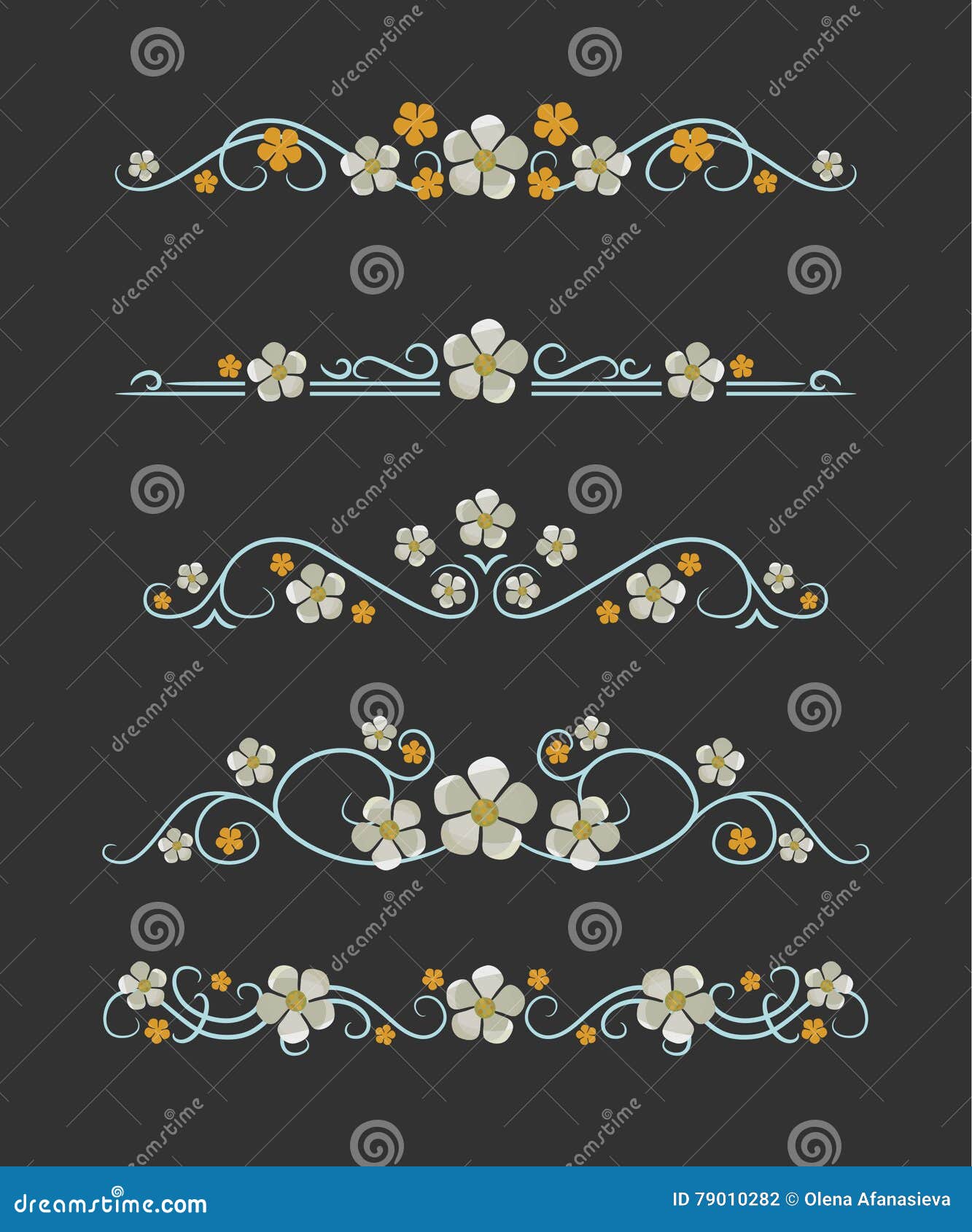 Vector Text Dividers with Blossoming Cherry Stock Vector - Illustration ...