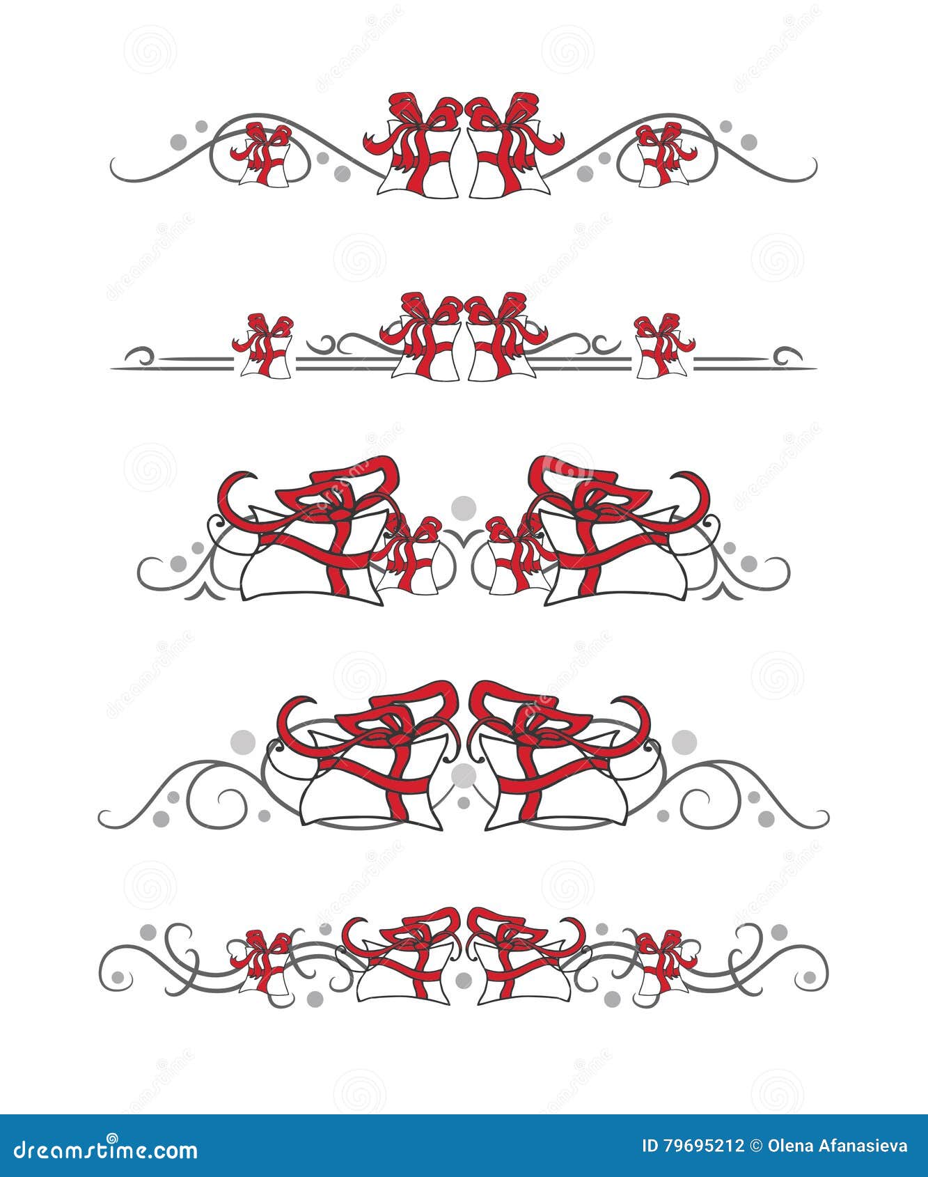 Vector Text Dividers with Hand-drawn Presents and Ribbons Stock Vector ...