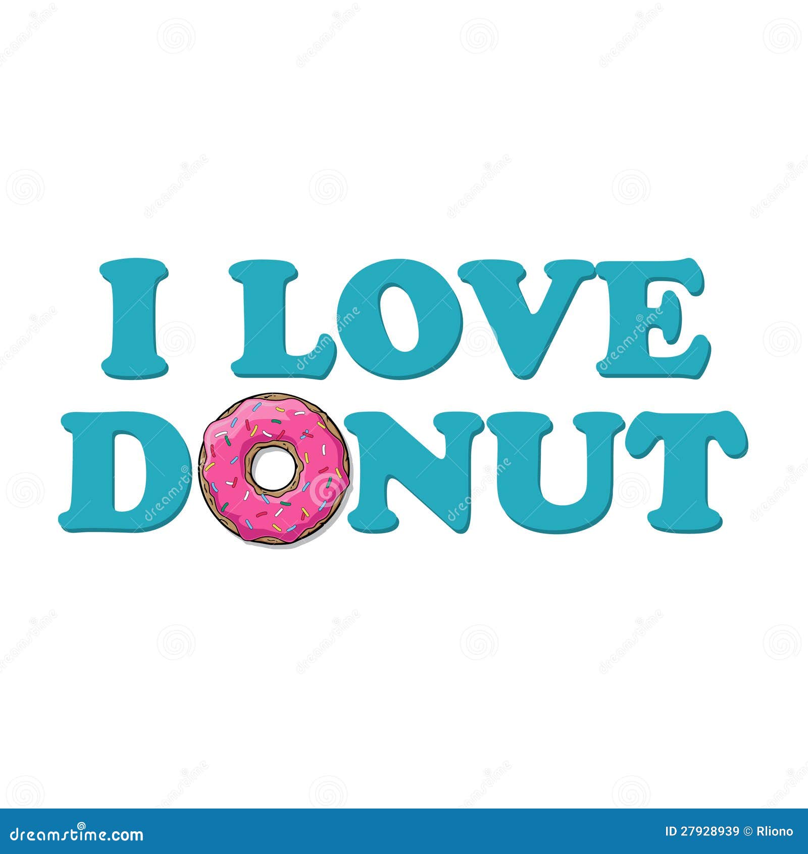 Vector with Text and Donut. Stock Illustration - Illustration of ...