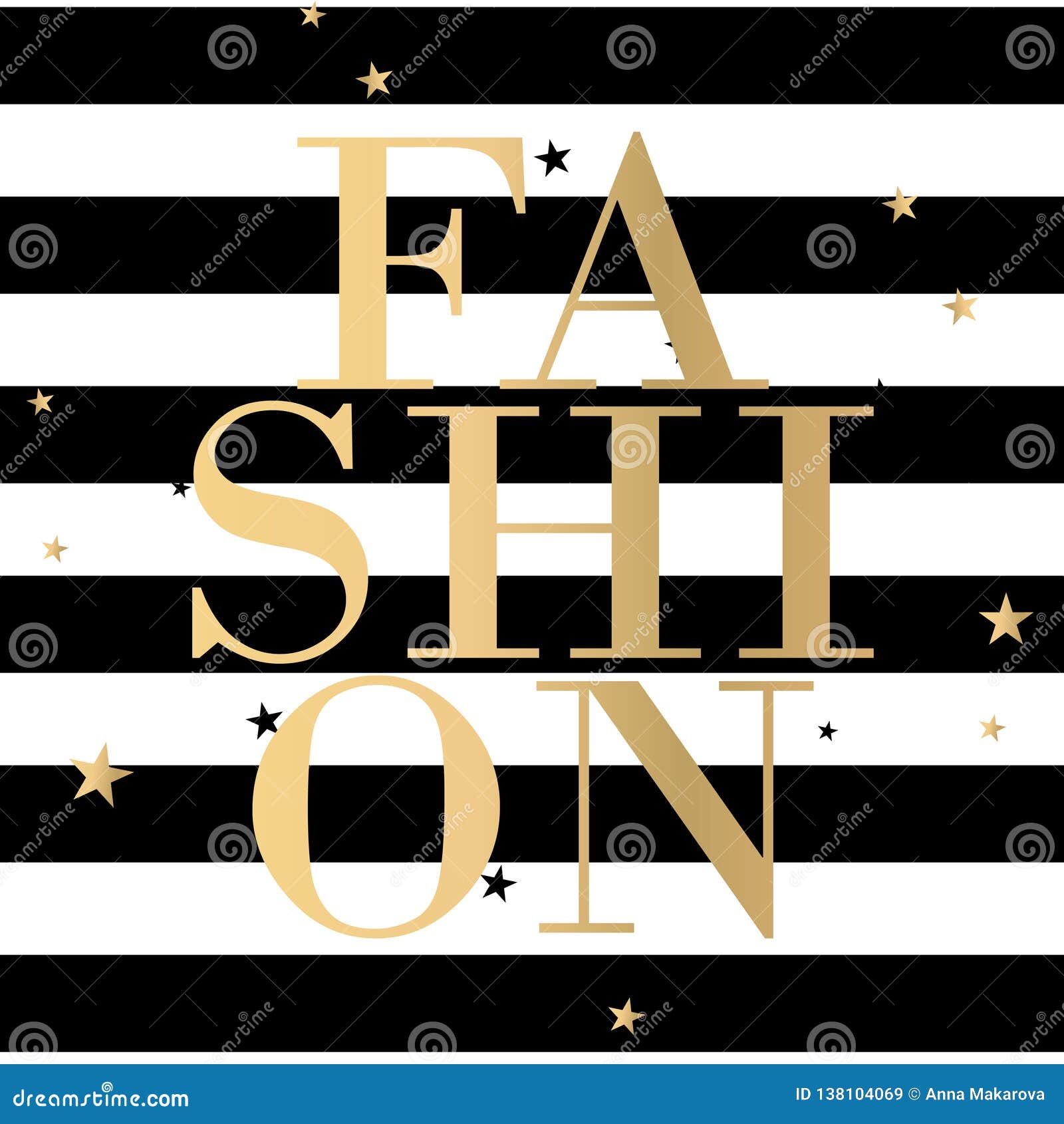 Vector Text Fashion with Gold and Black Stripes Text Design Stock ...