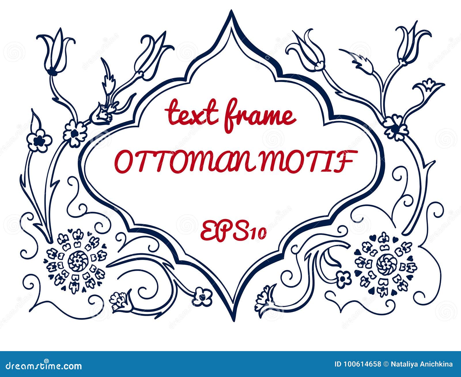 Vector Text Frame in Ottoman Style Stock Vector - Illustration of ...