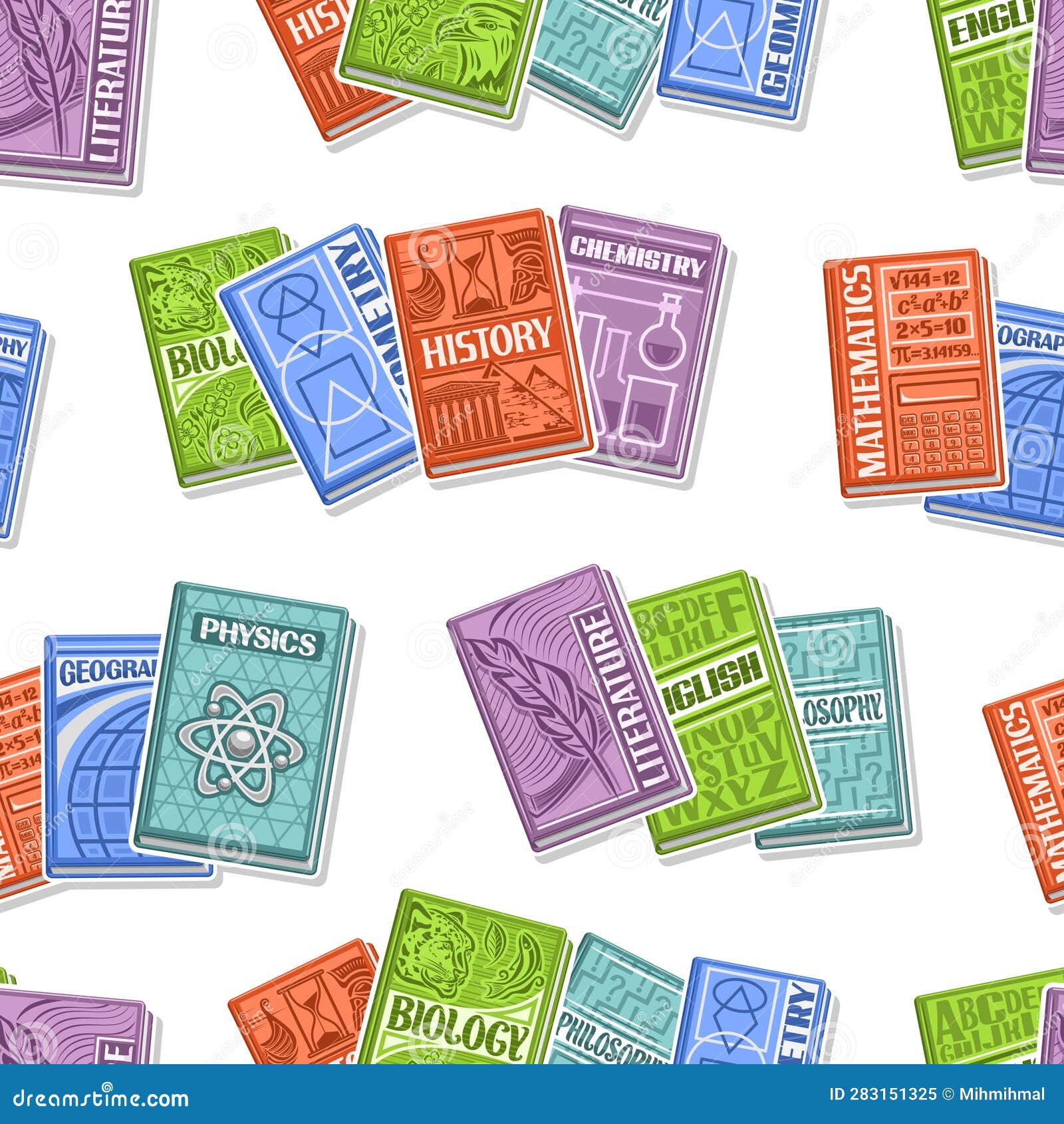 Vector Textbook Seamless Pattern Stock Vector - Illustration of design ...