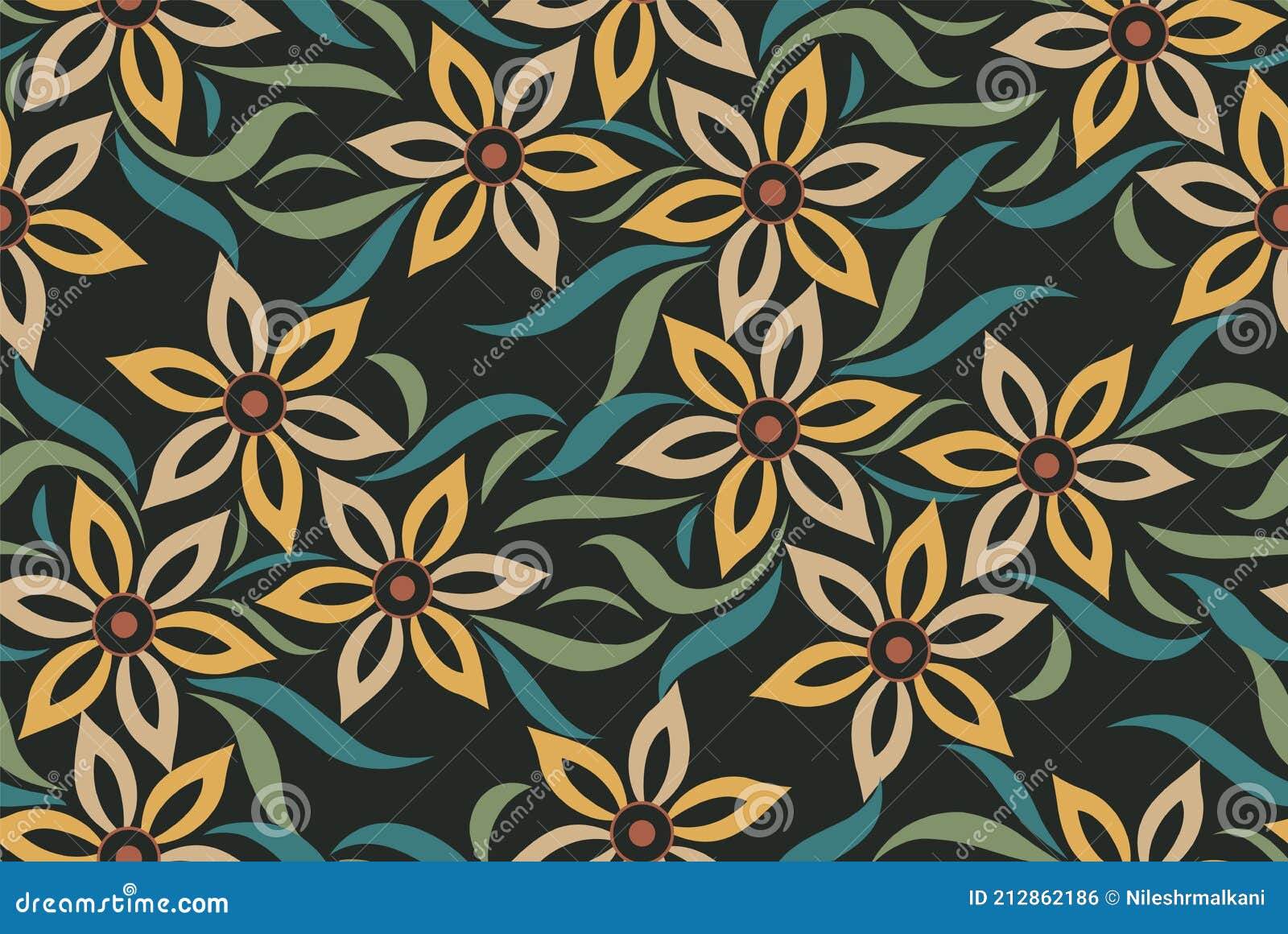 Vector Textile Floral Background Pattern Stock Vector - Illustration of ...