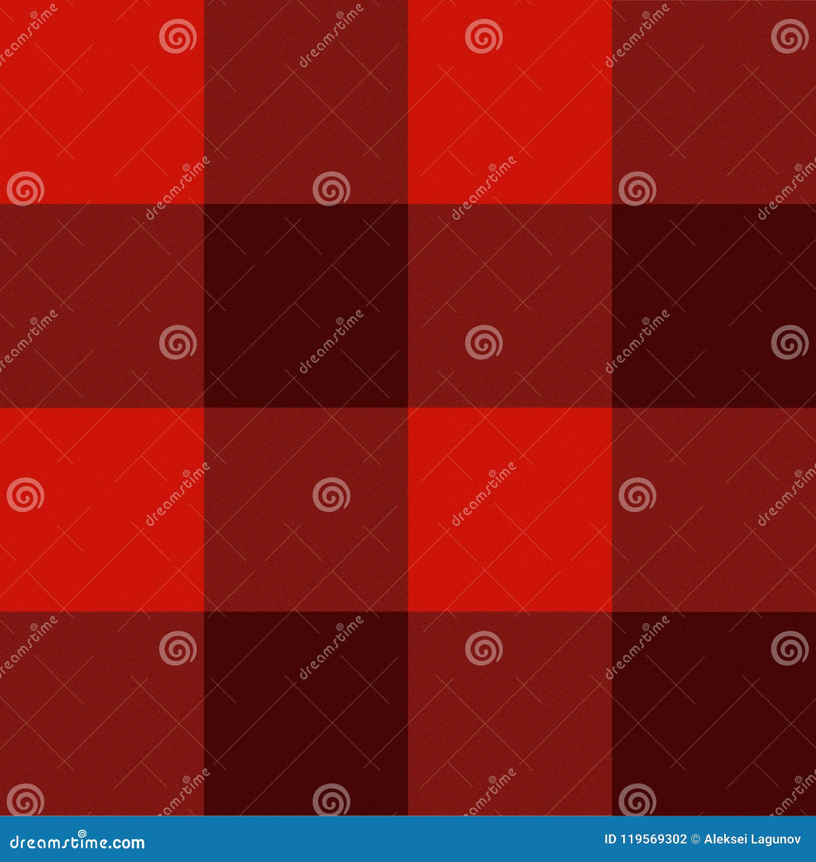 Vector Textile Texture, Seamless Pattern, Red Checkered Fabric Template ...