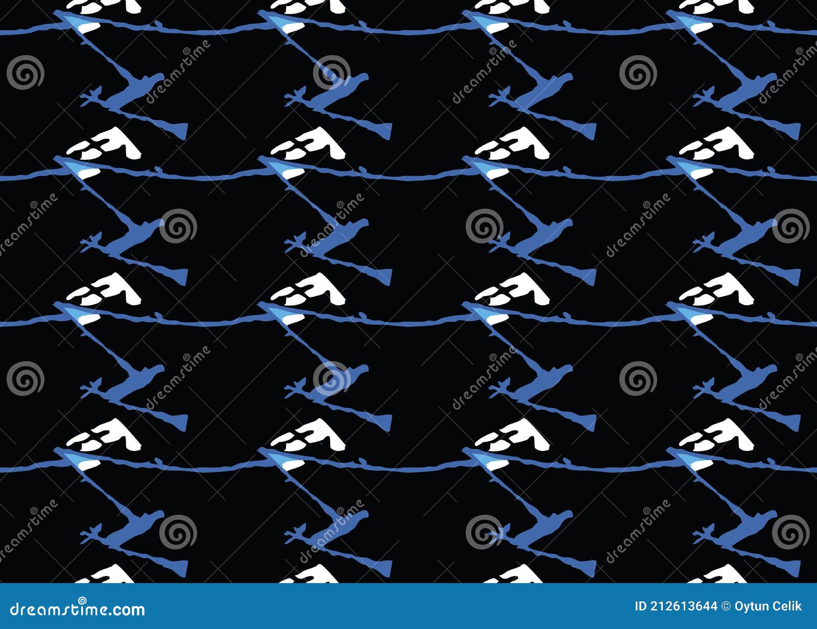 Vector Texture Background, Seamless Pattern. Hand Drawn, Black, Blue ...