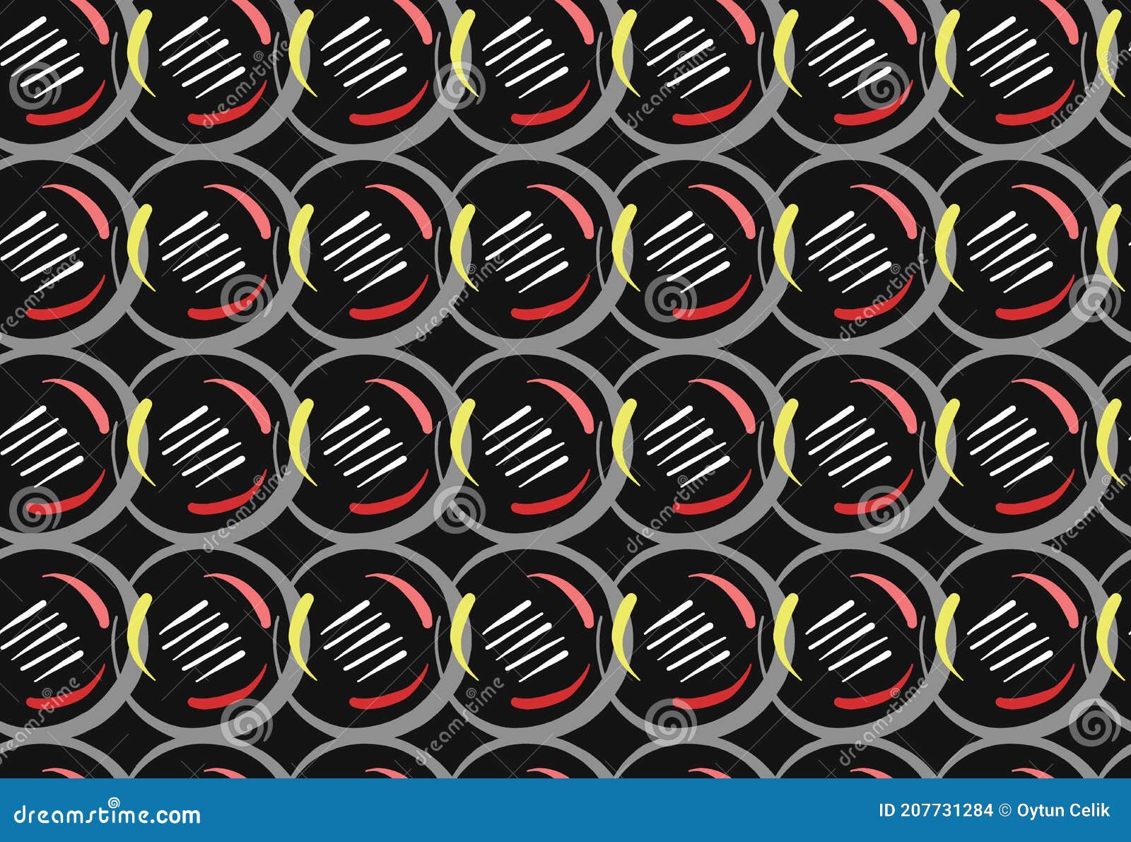 Vector Texture Background Seamless Pattern. Hand Drawn Black Grey Red ...