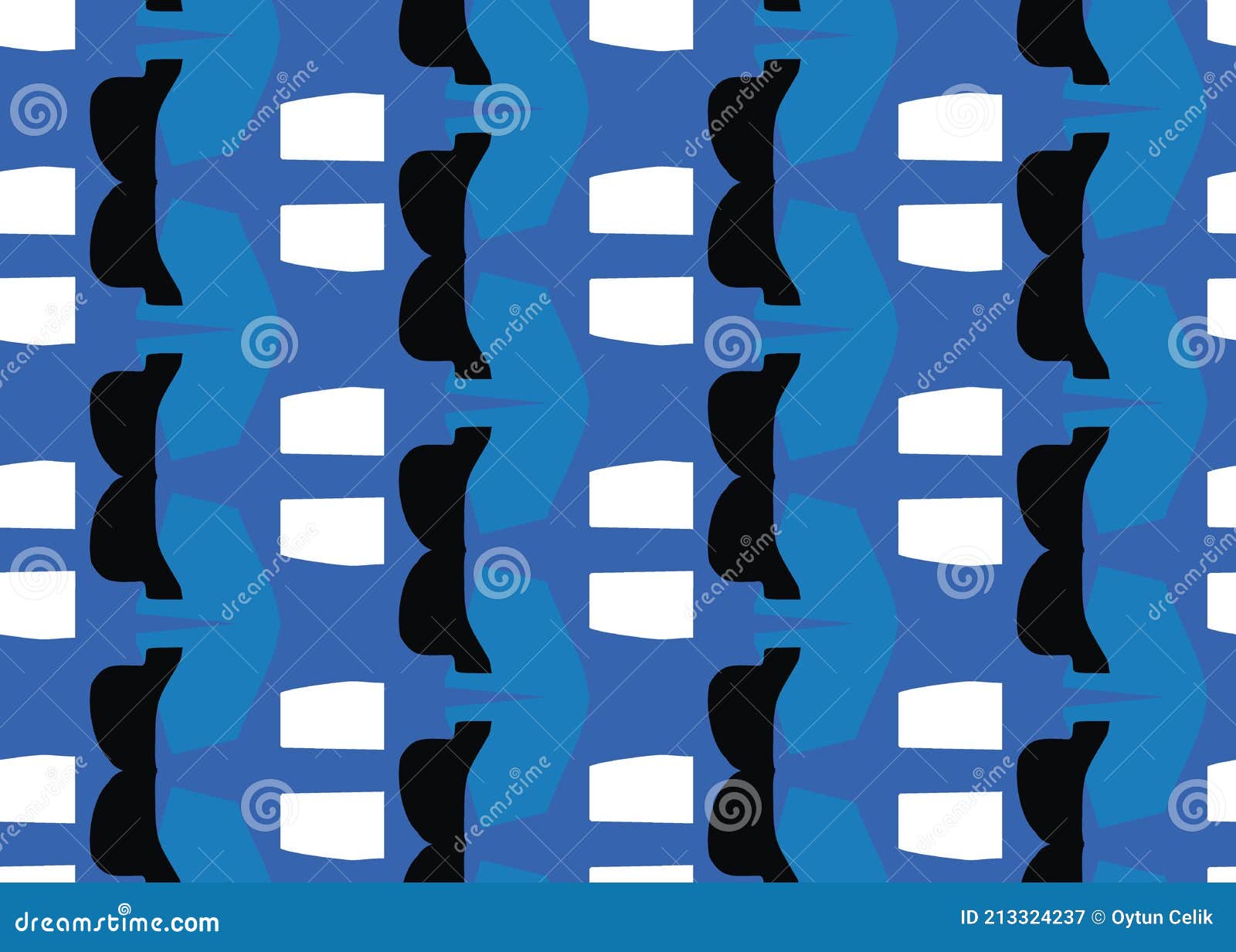 Vector Texture Background, Seamless Pattern. Hand Drawn, Blue, Black ...