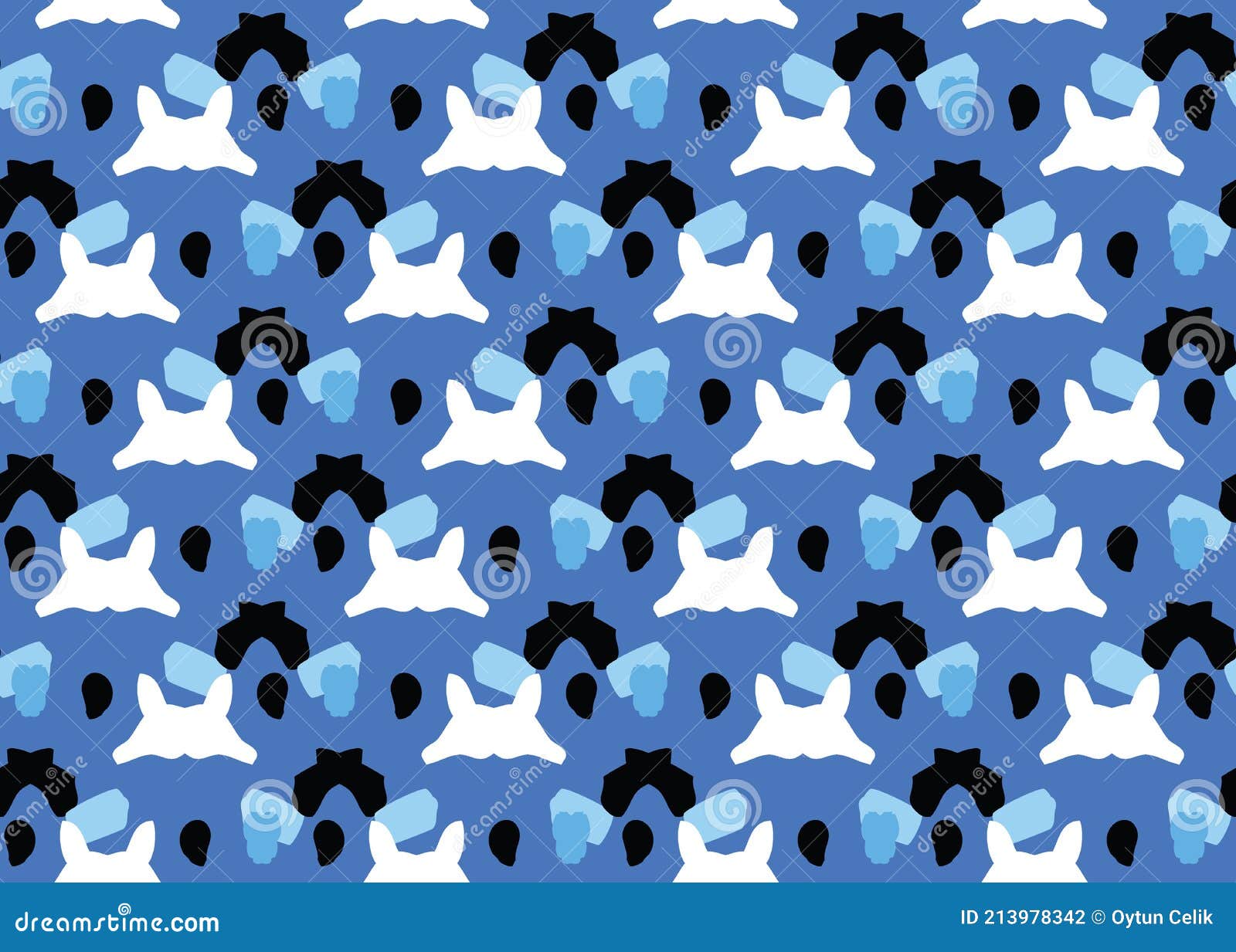 Vector Texture Background, Seamless Pattern. Hand Drawn, Blue, Black ...