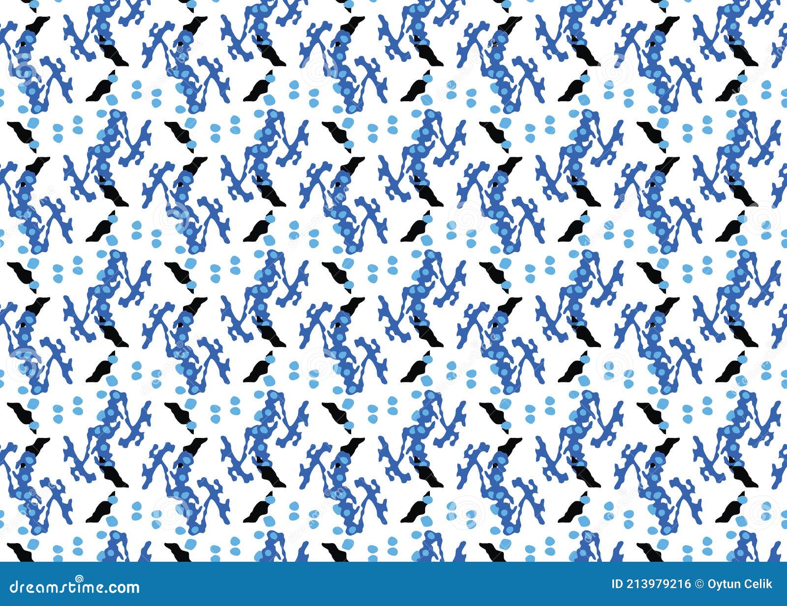 Vector Texture Background, Seamless Pattern. Hand Drawn, Blue, Black ...