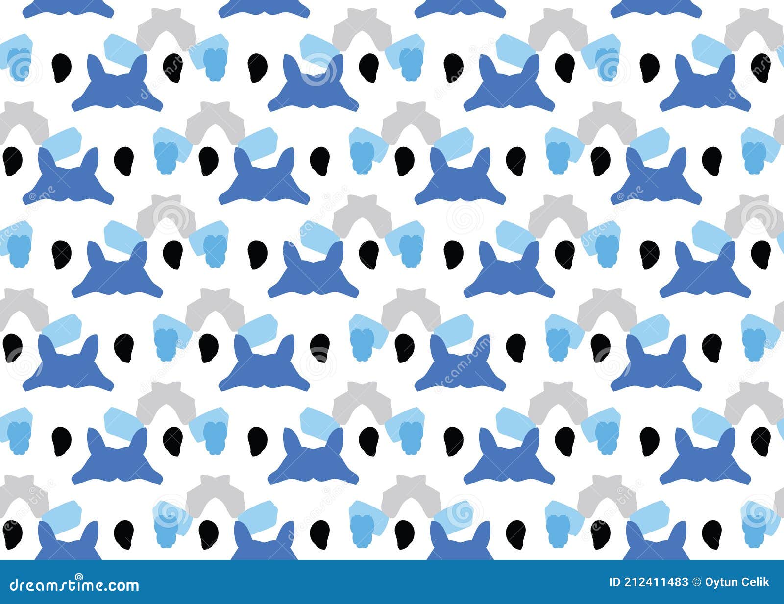 Vector Texture Background, Seamless Pattern. Hand Drawn, Blue, Grey ...
