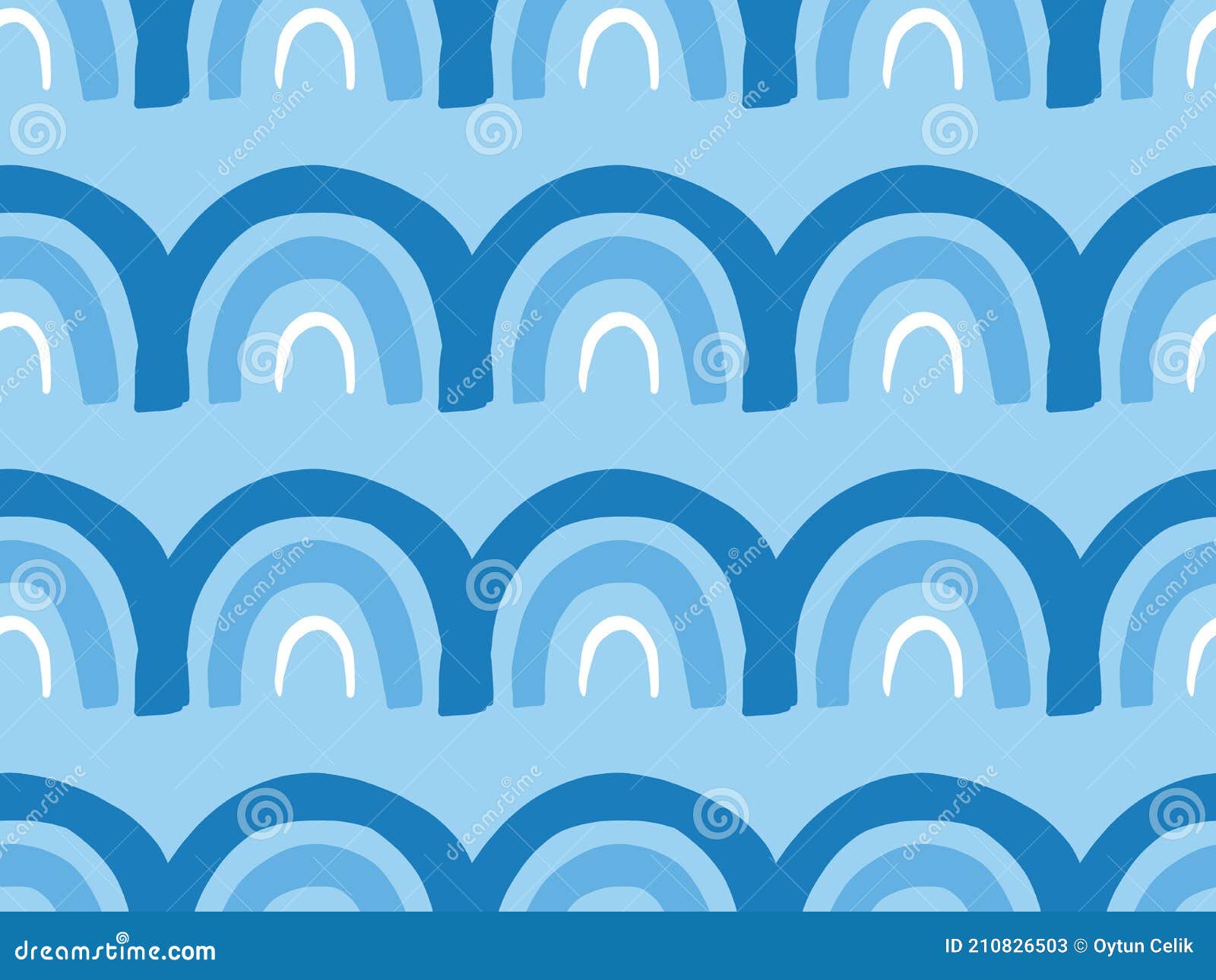 Vector Texture Background, Seamless Pattern. Hand Drawn, Blue, White ...