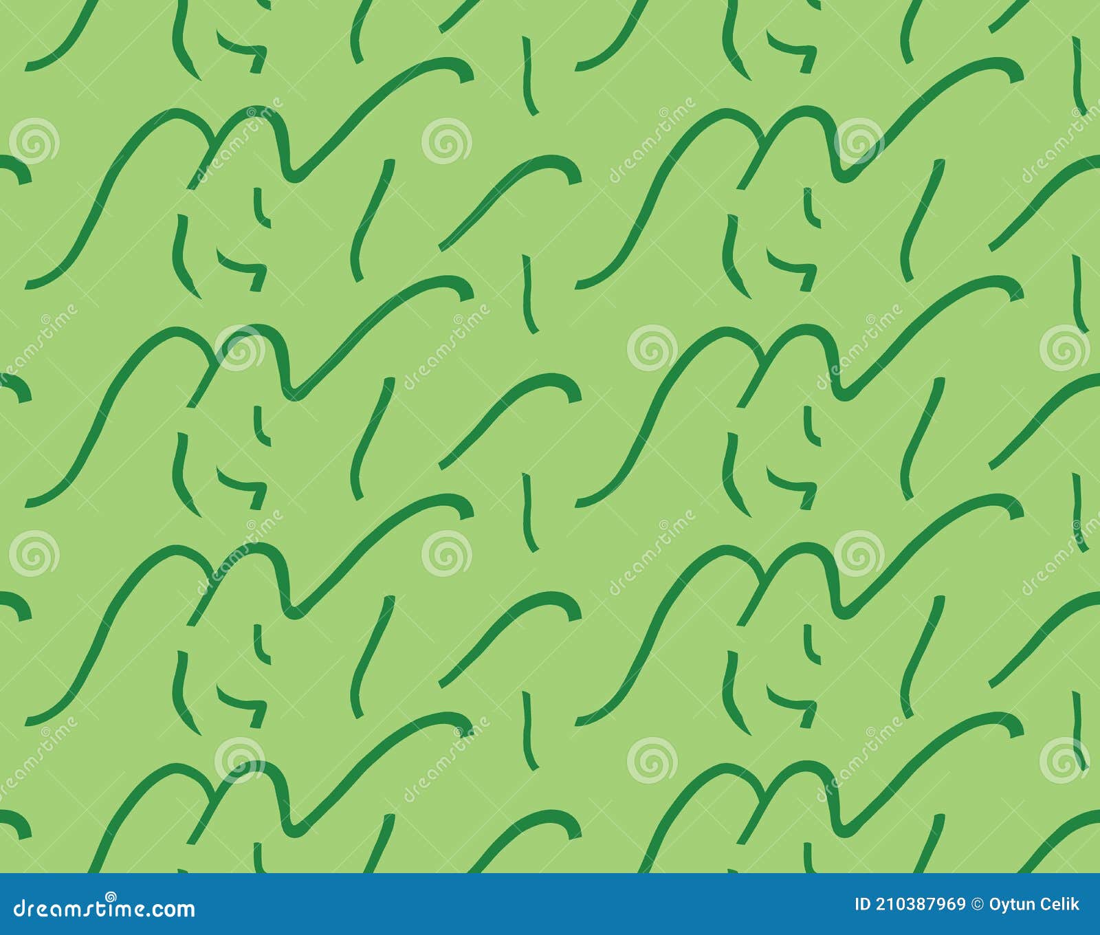 Vector Texture Background, Seamless Pattern. Hand Drawn, Green Colors ...