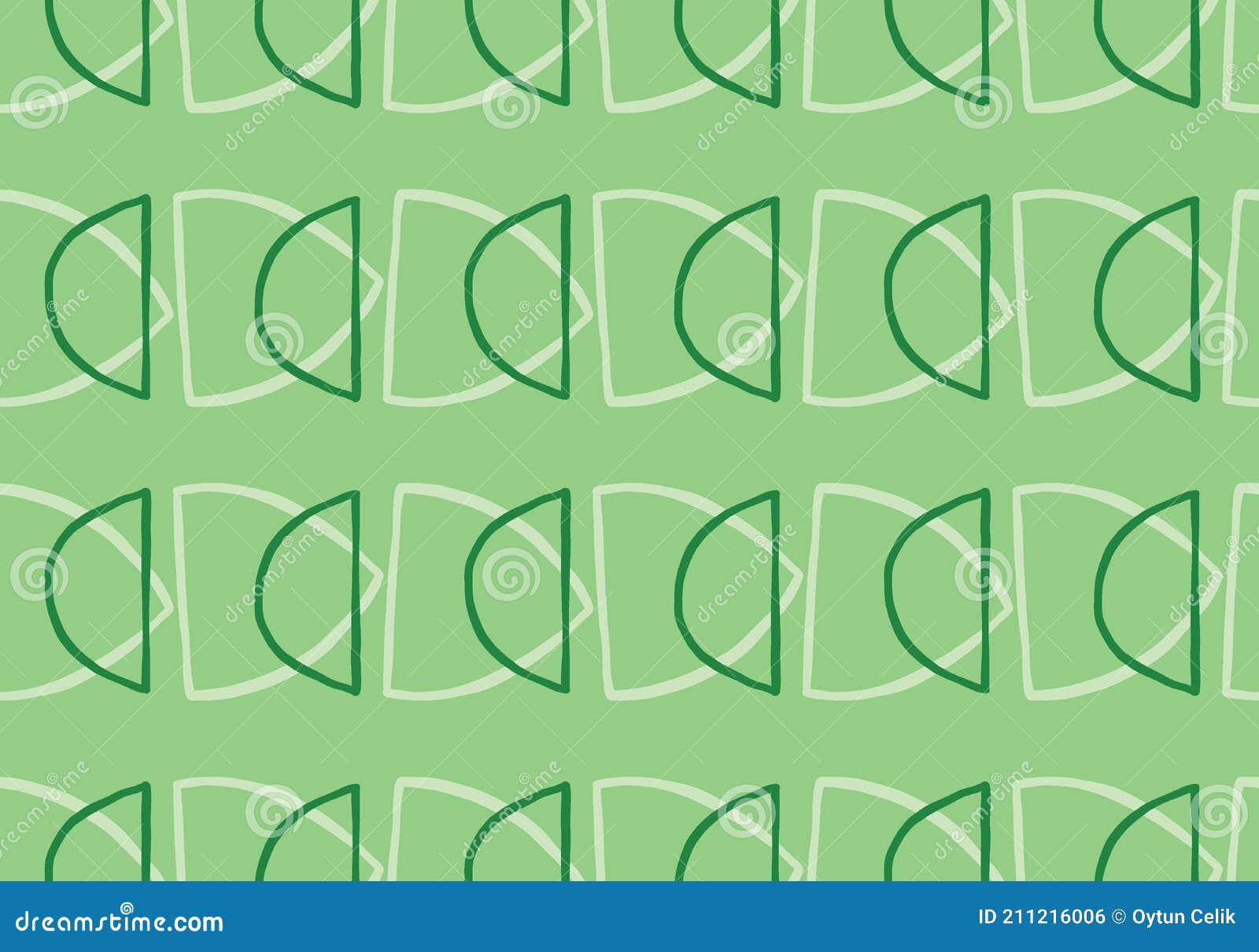 Vector Texture Background, Seamless Pattern. Hand Drawn, Green Colors ...