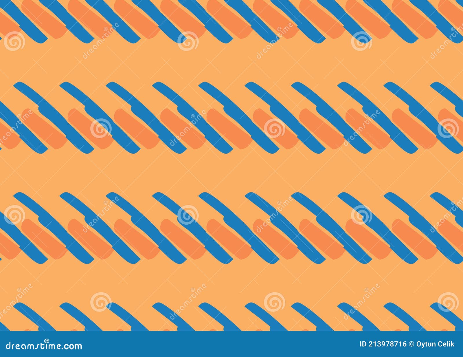Vector Texture Background, Seamless Pattern. Hand Drawn, Orange, Blue ...