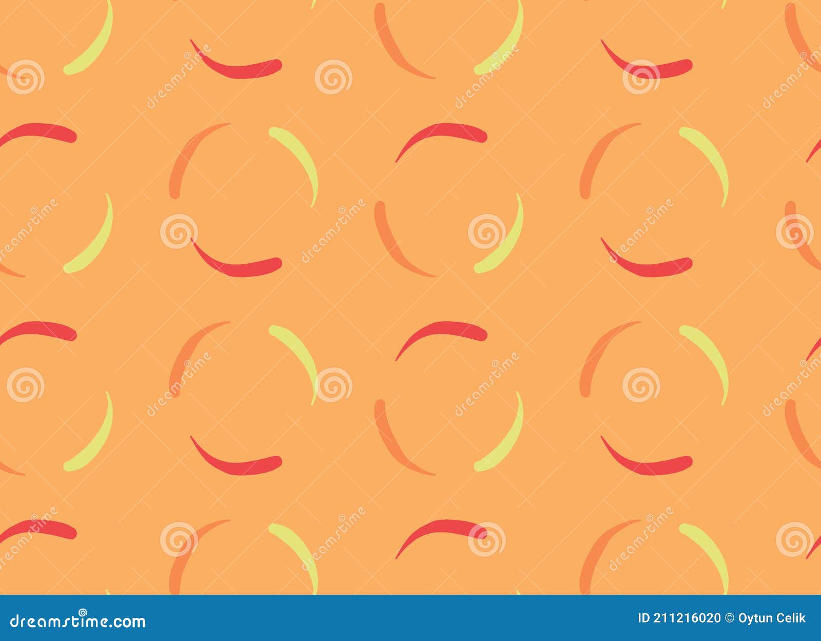 Vector Texture Background, Seamless Pattern. Hand Drawn, Orange, Yellow ...