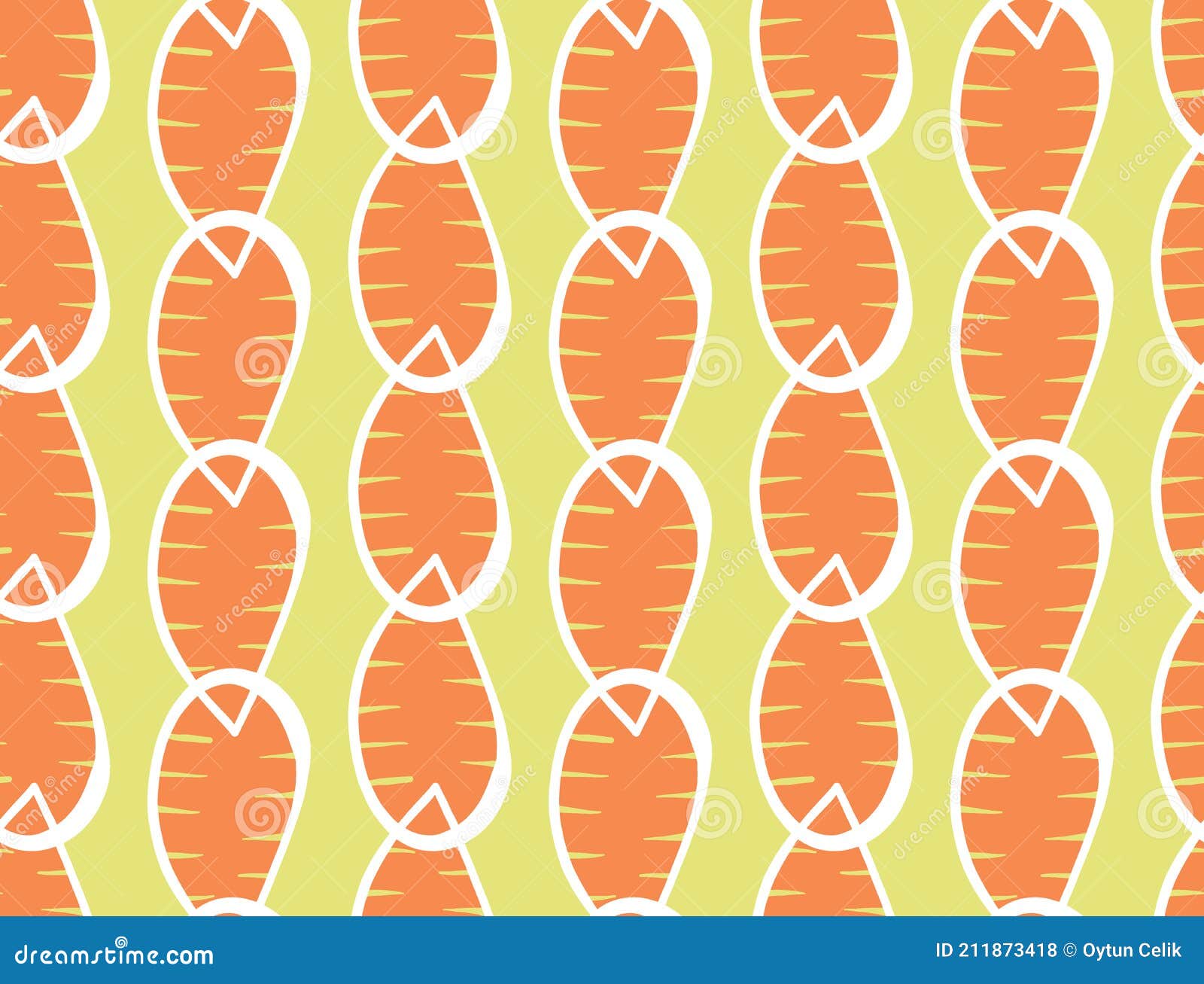 Vector Texture Background, Seamless Pattern. Hand Drawn, Orange, Yellow ...