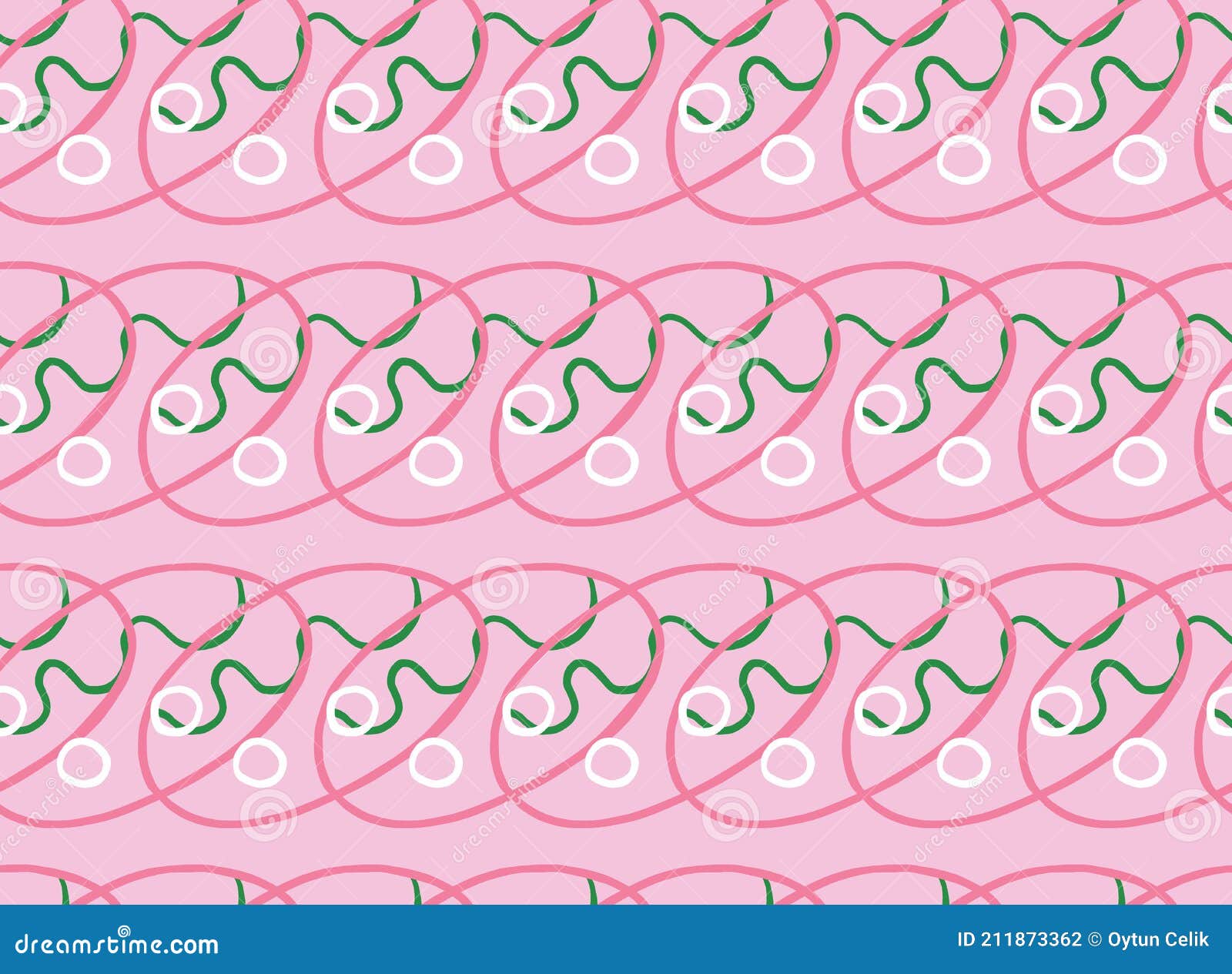 Vector Texture Background, Seamless Pattern. Hand Drawn, Pink, Green ...