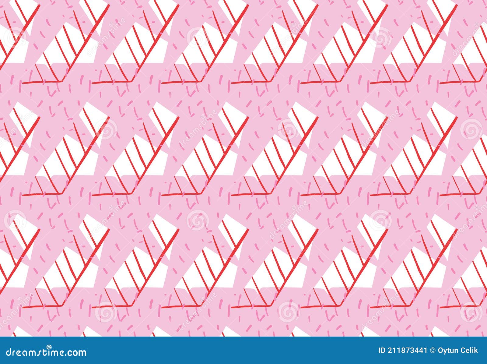 Vector Texture Background, Seamless Pattern. Hand Drawn, Pink, Red ...