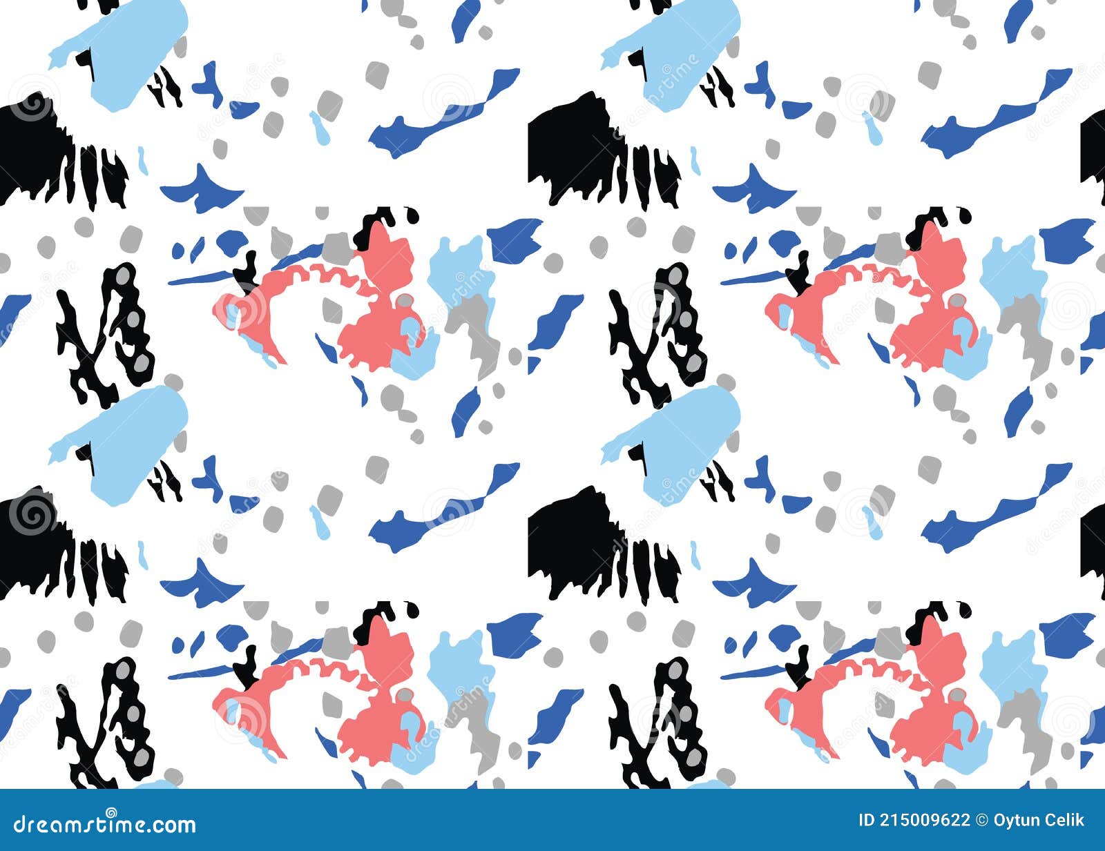 Vector Texture Background, Seamless Pattern. Hand Drawn, Red, Blue ...