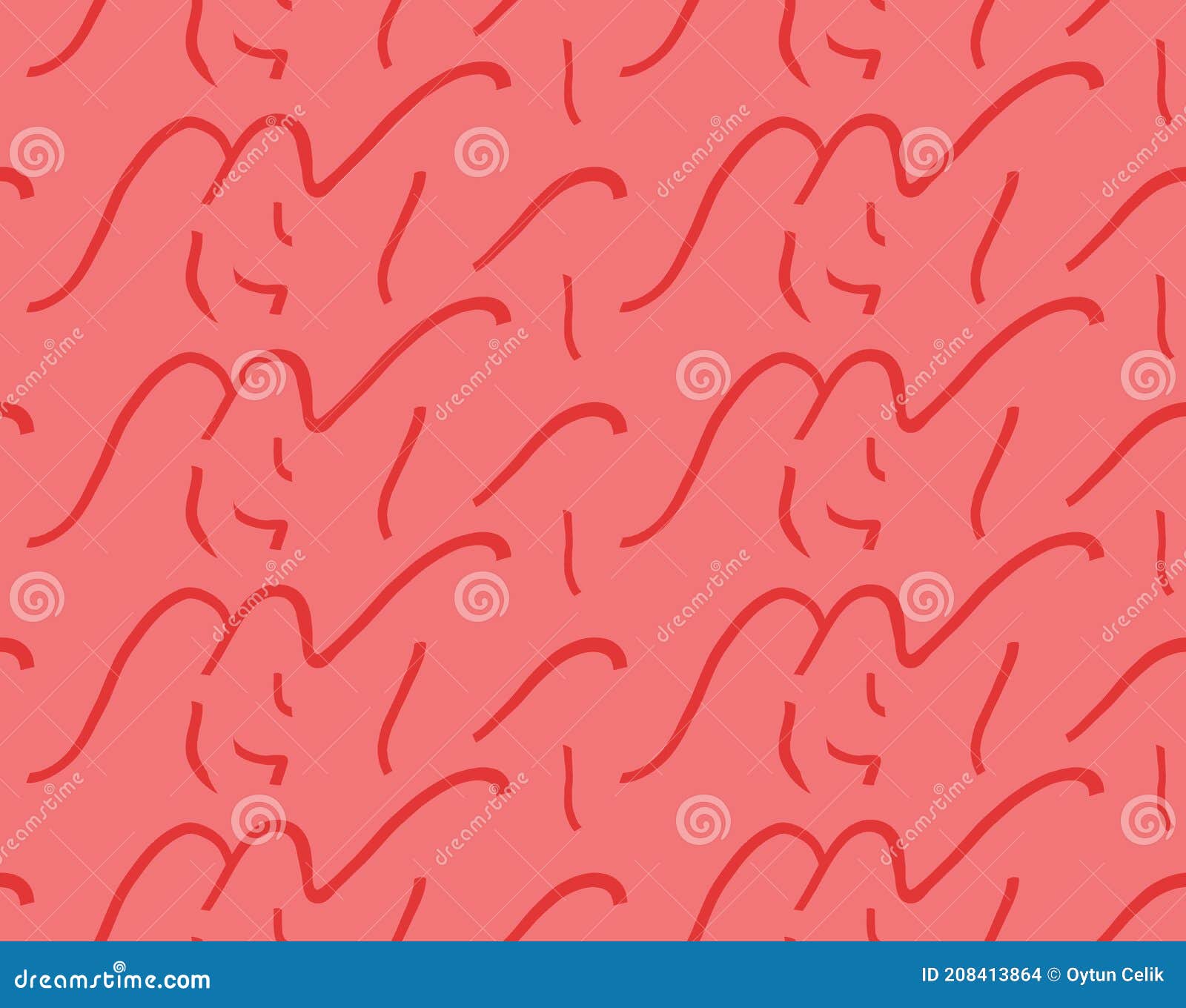 Vector Texture Background Seamless Pattern. Hand Drawn Red Colors Stock ...