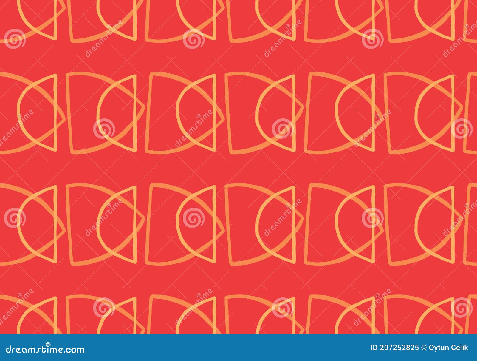 Vector Texture Background Seamless Pattern. Hand Drawn Red Orange ...