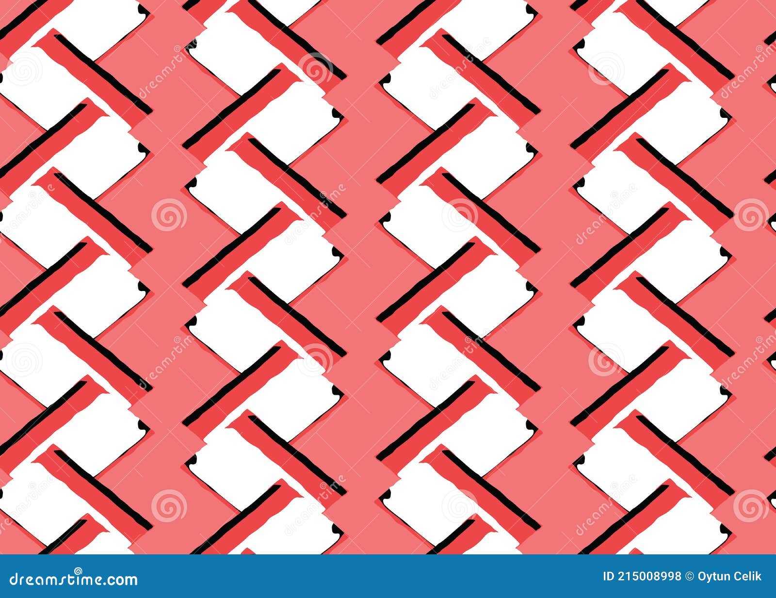 Vector Texture Background, Seamless Pattern. Hand Drawn, Red, White ...