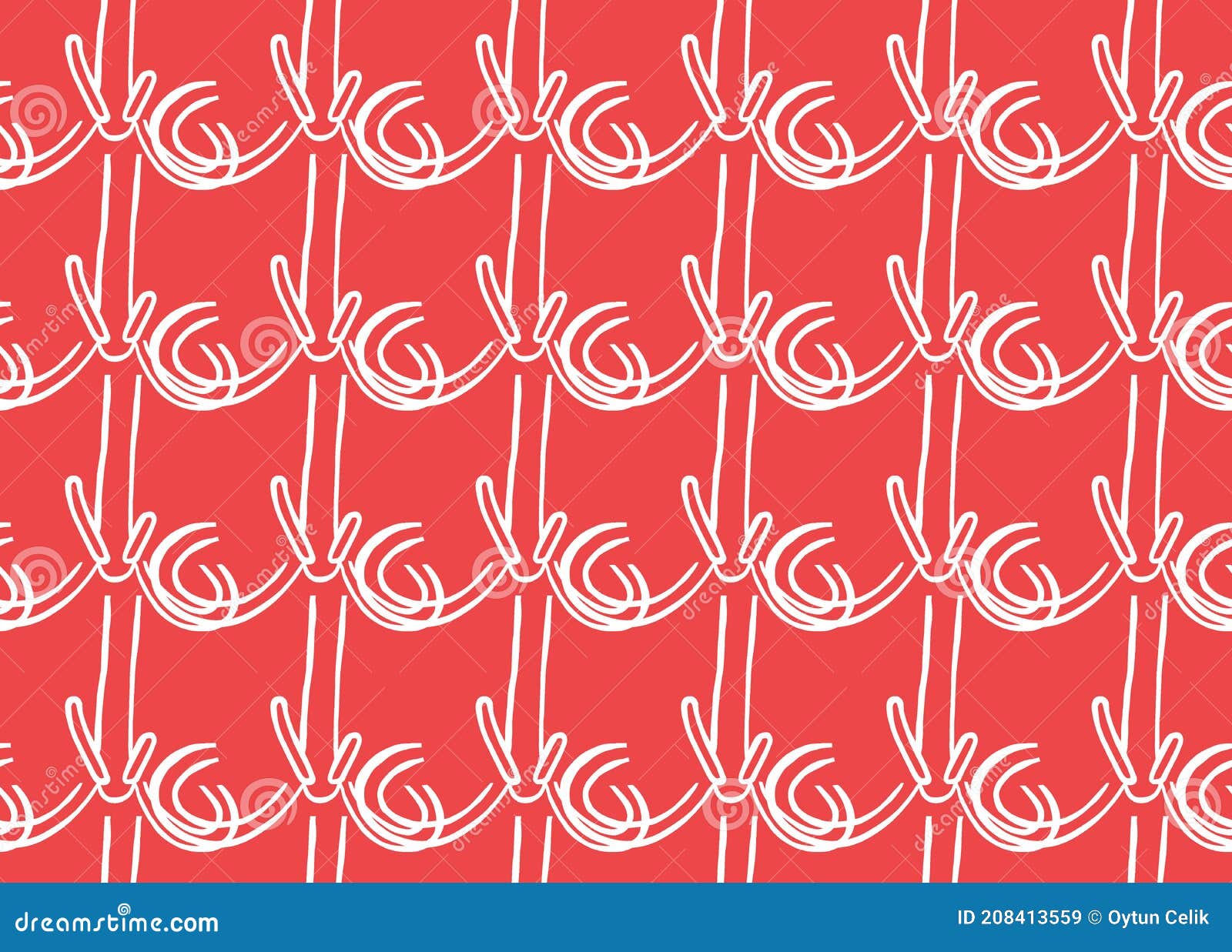 Vector Texture Background Seamless Pattern. Hand Drawn Red White Colors ...