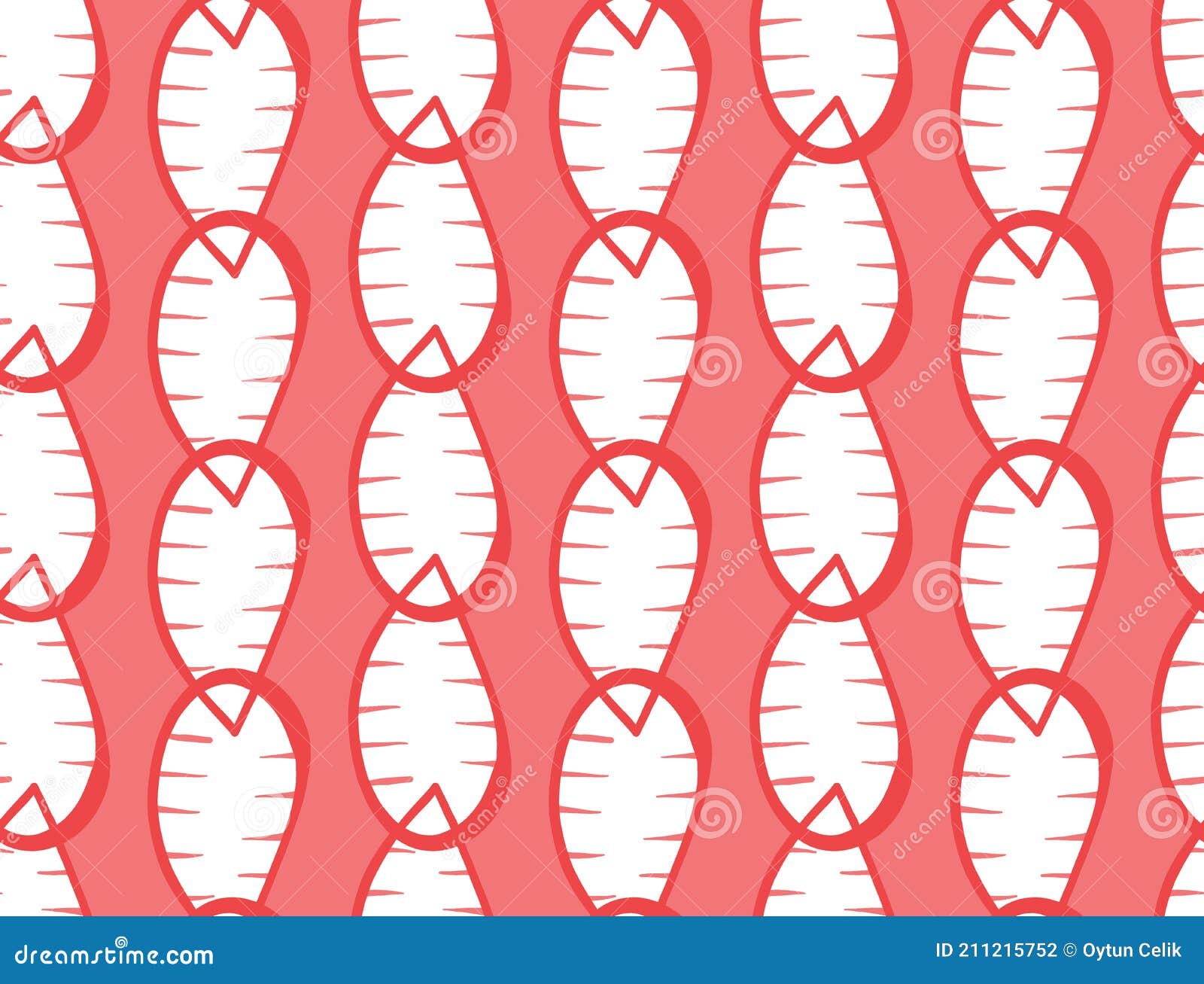 Vector Texture Background, Seamless Pattern. Hand Drawn, Red, White Colors Stock Vector ...
