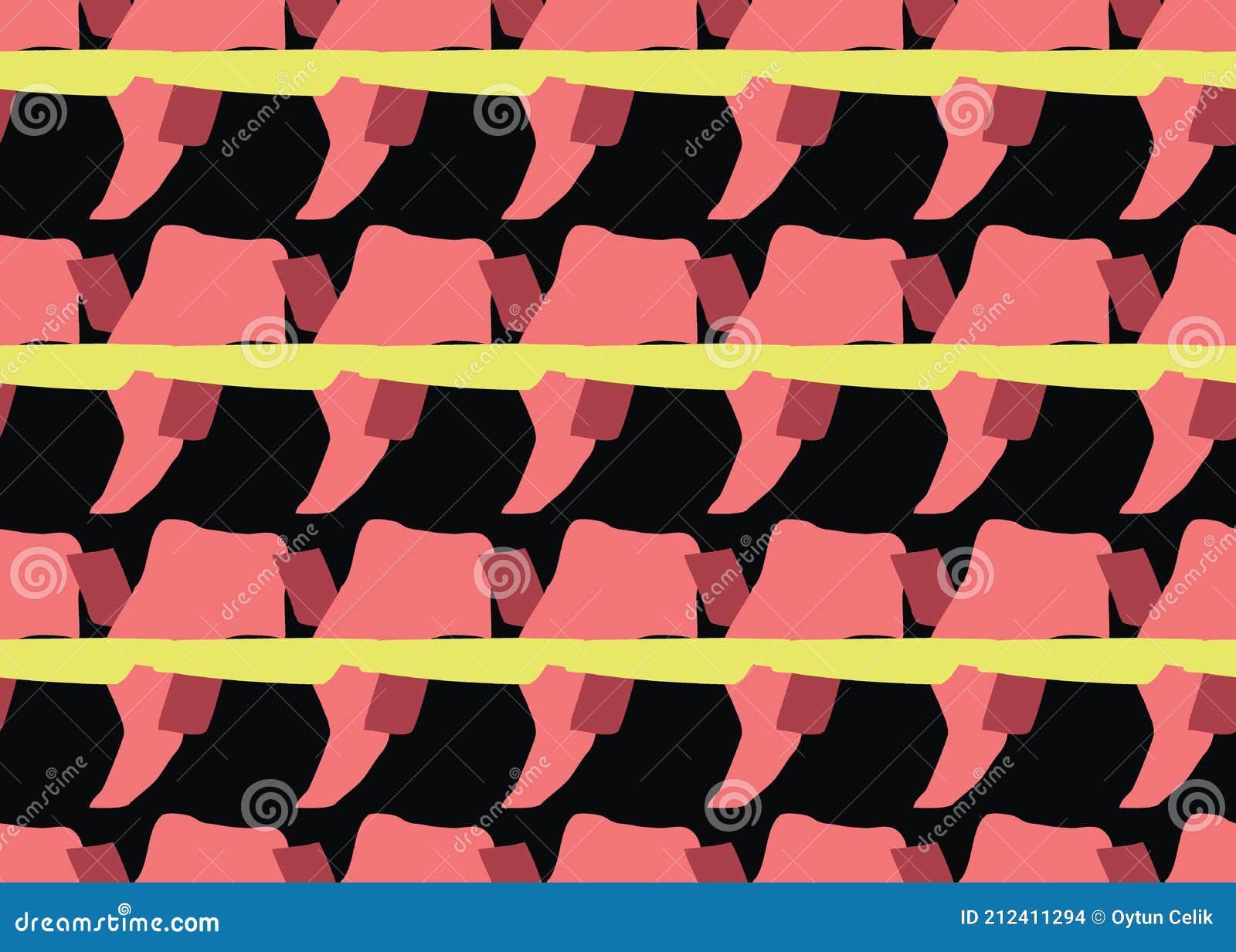 Vector Texture Background, Seamless Pattern. Hand Drawn, Red, Yellow ...