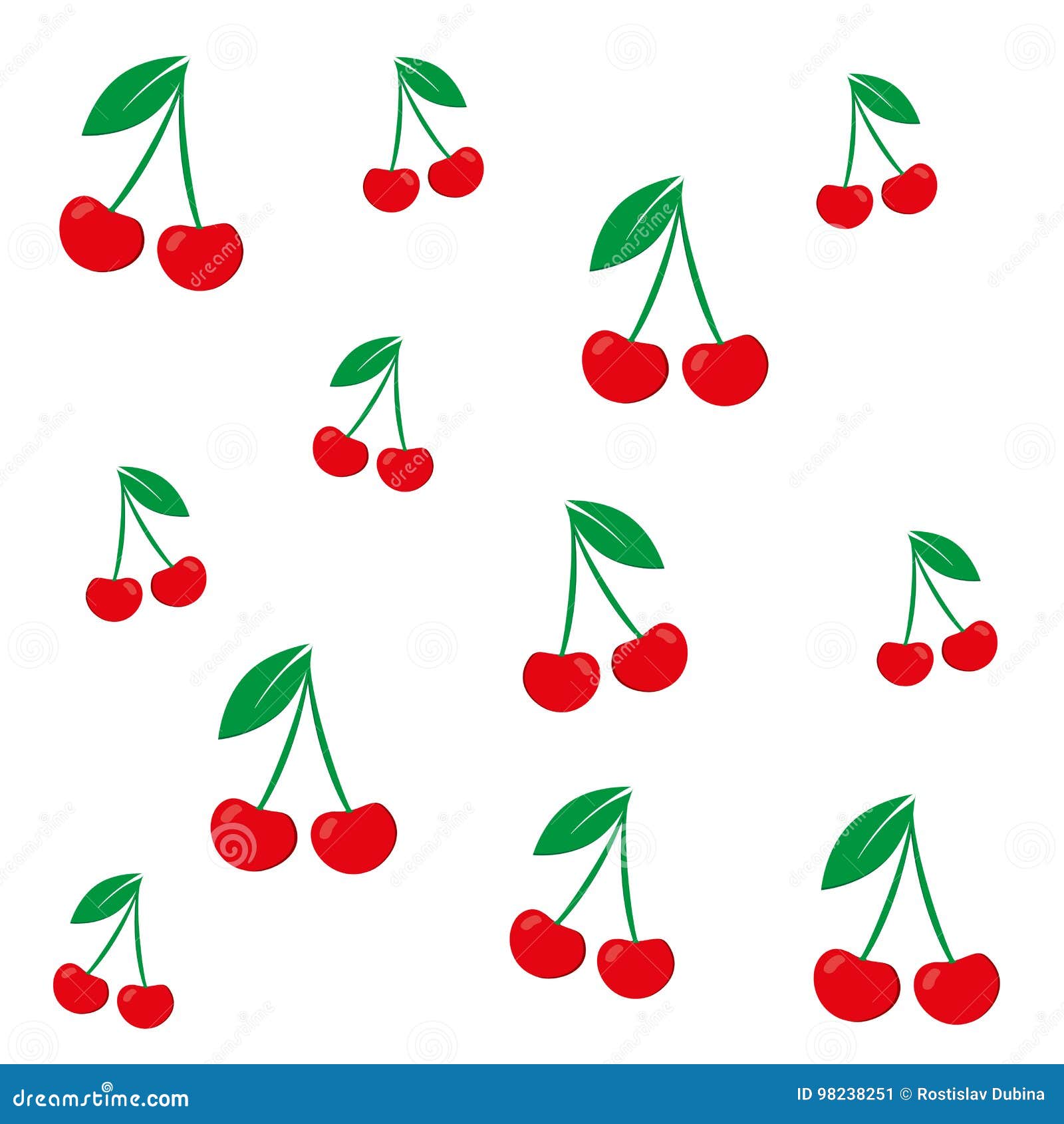 Vector Texture of Cherry Fruit on White Background. Illustration of ...