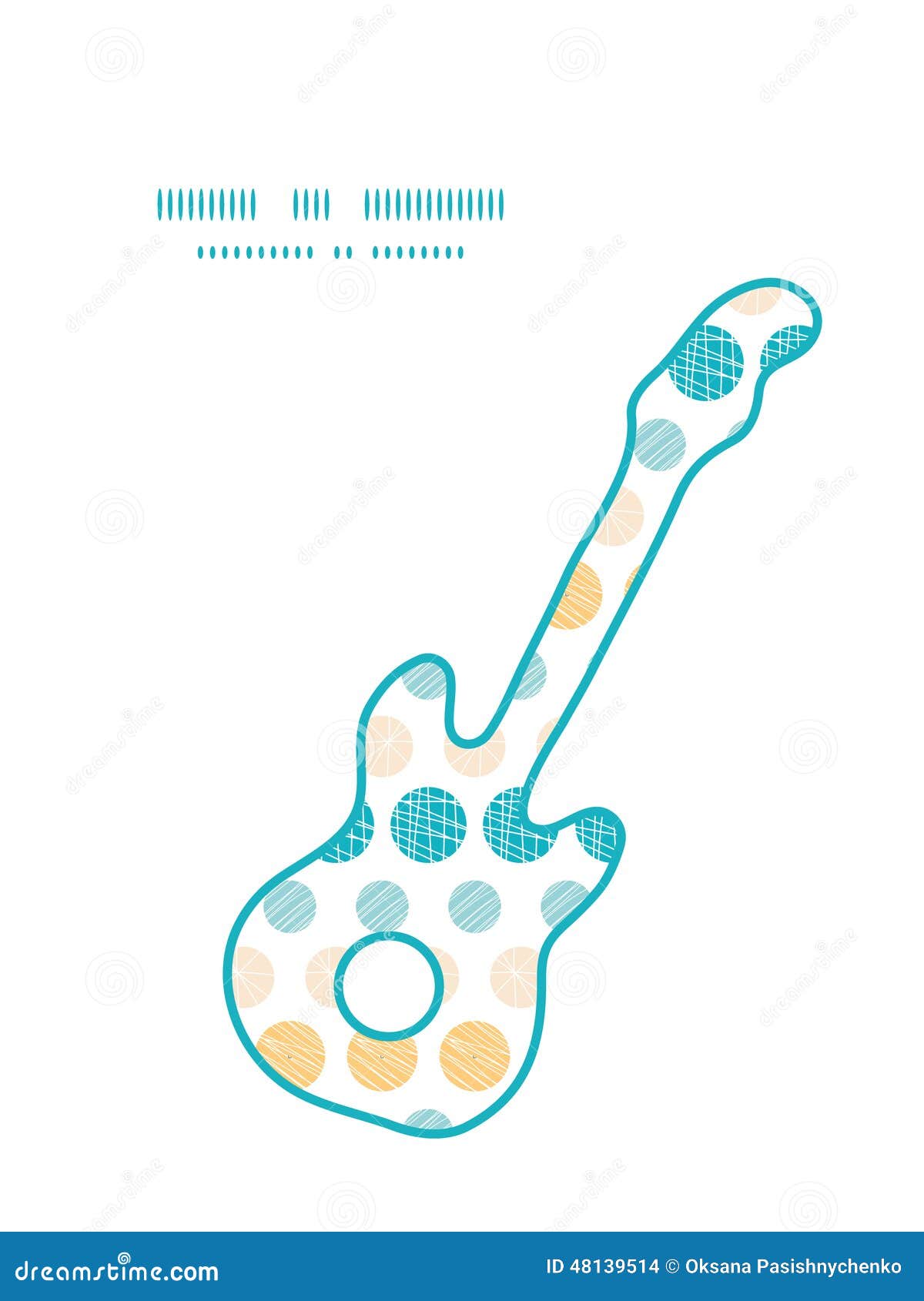 Vector Texture Circles Stripes Abstract Guitar Stock Vector ...