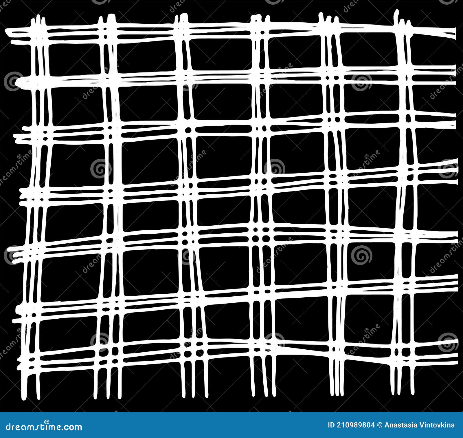 Vector Texture Grid of White Lines on a Black Background. Draw ...