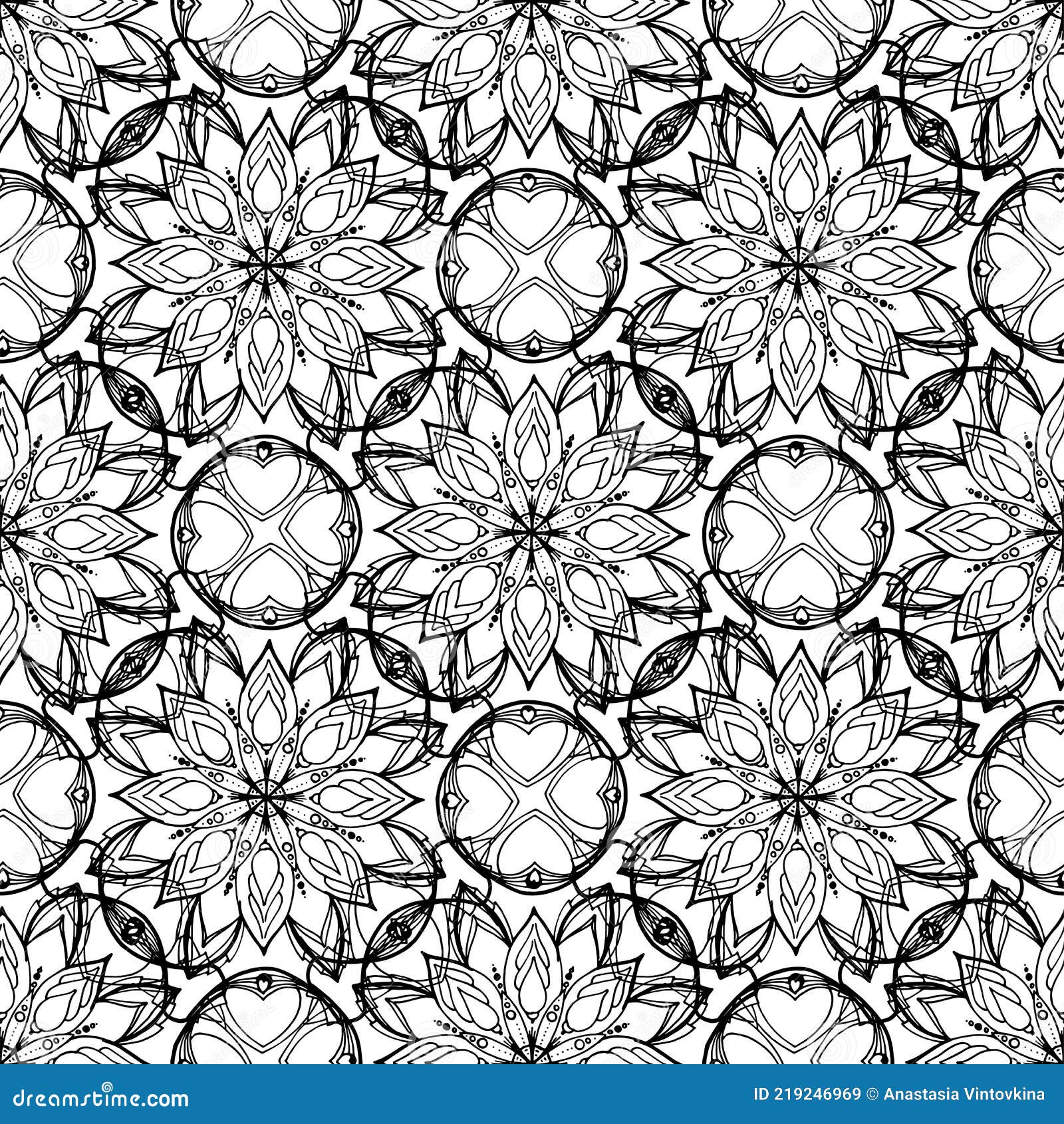 Vector Texture of Mandalas Intersecting Each Other in a Geometric ...