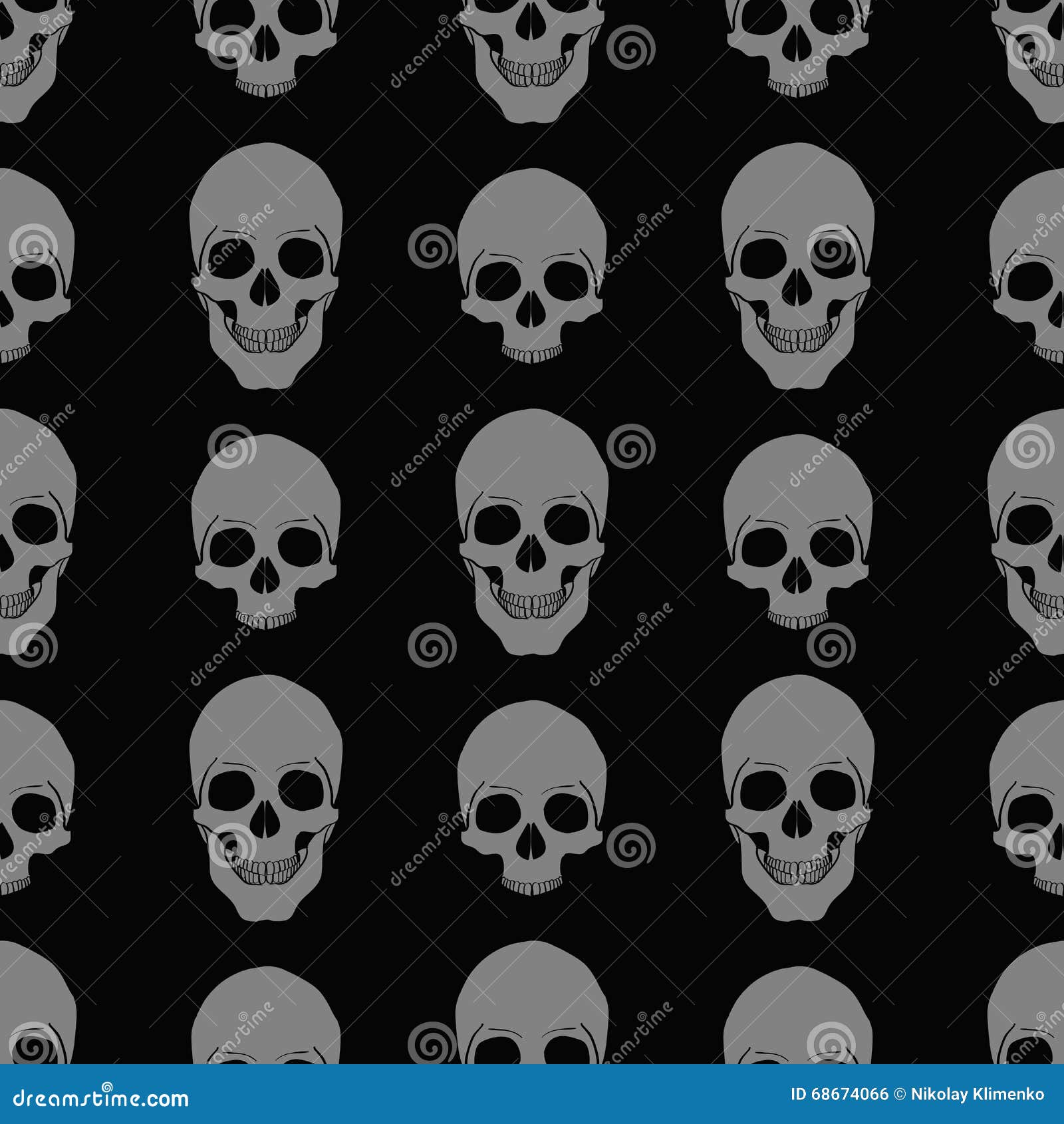 Vector Texture Pattern with Skulls Eps 10 Stock Vector - Illustration ...