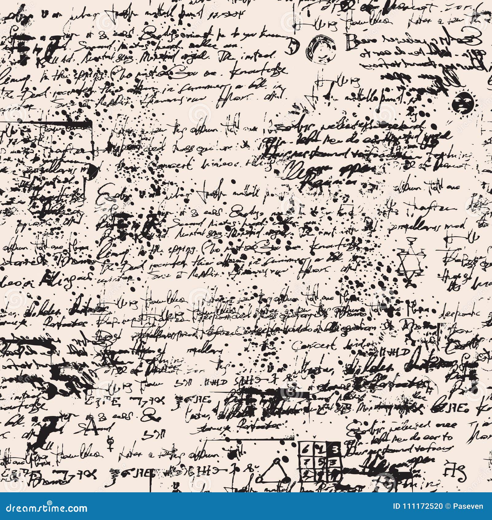 Medieval Papyrus with Blots and Scribbles Stock Vector - Illustration ...