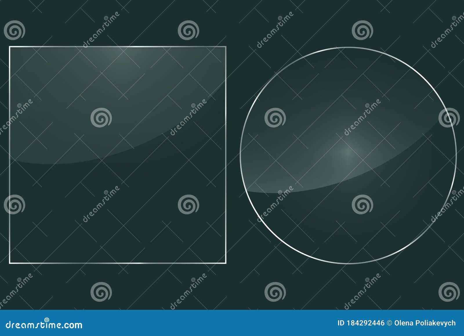Vector Texture of a Transparent Circle and Square Made of Glass. Stock ...