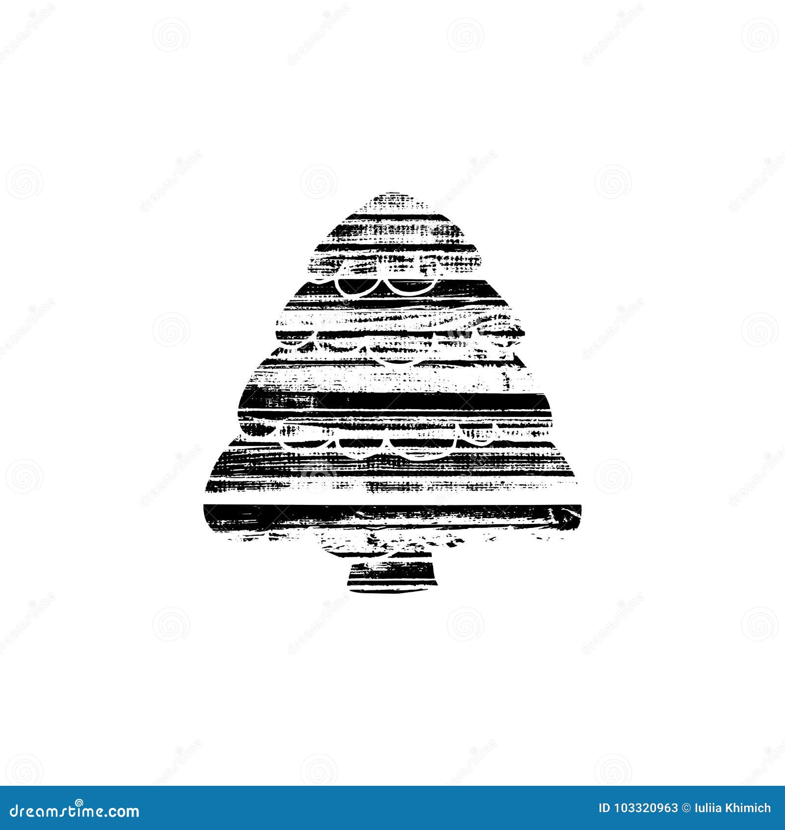 Vector Textured Christmas Tree Stock Vector - Illustration of design ...