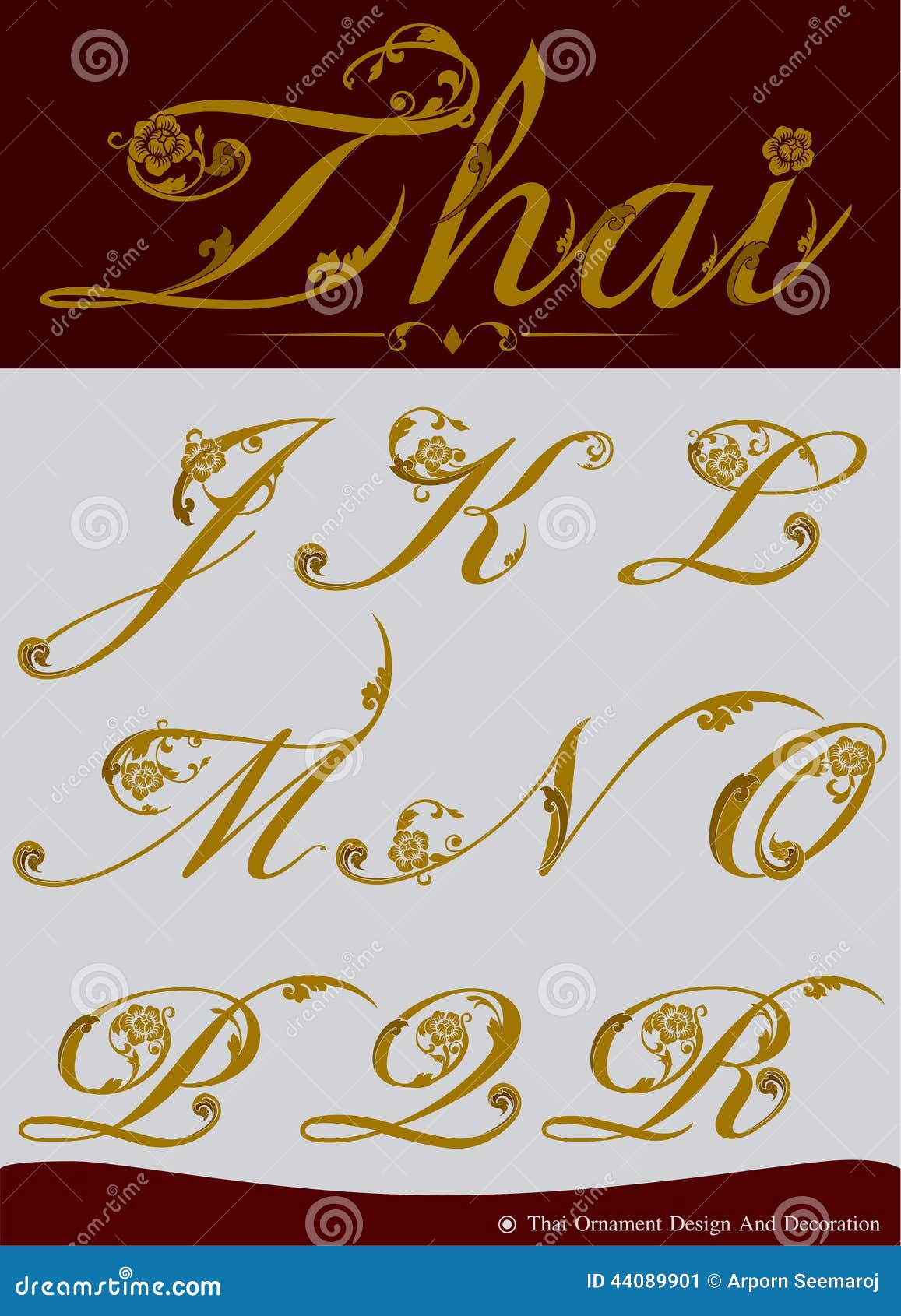 Vector of Thai Calligraphic Alphabet Set Two Stock Vector ...