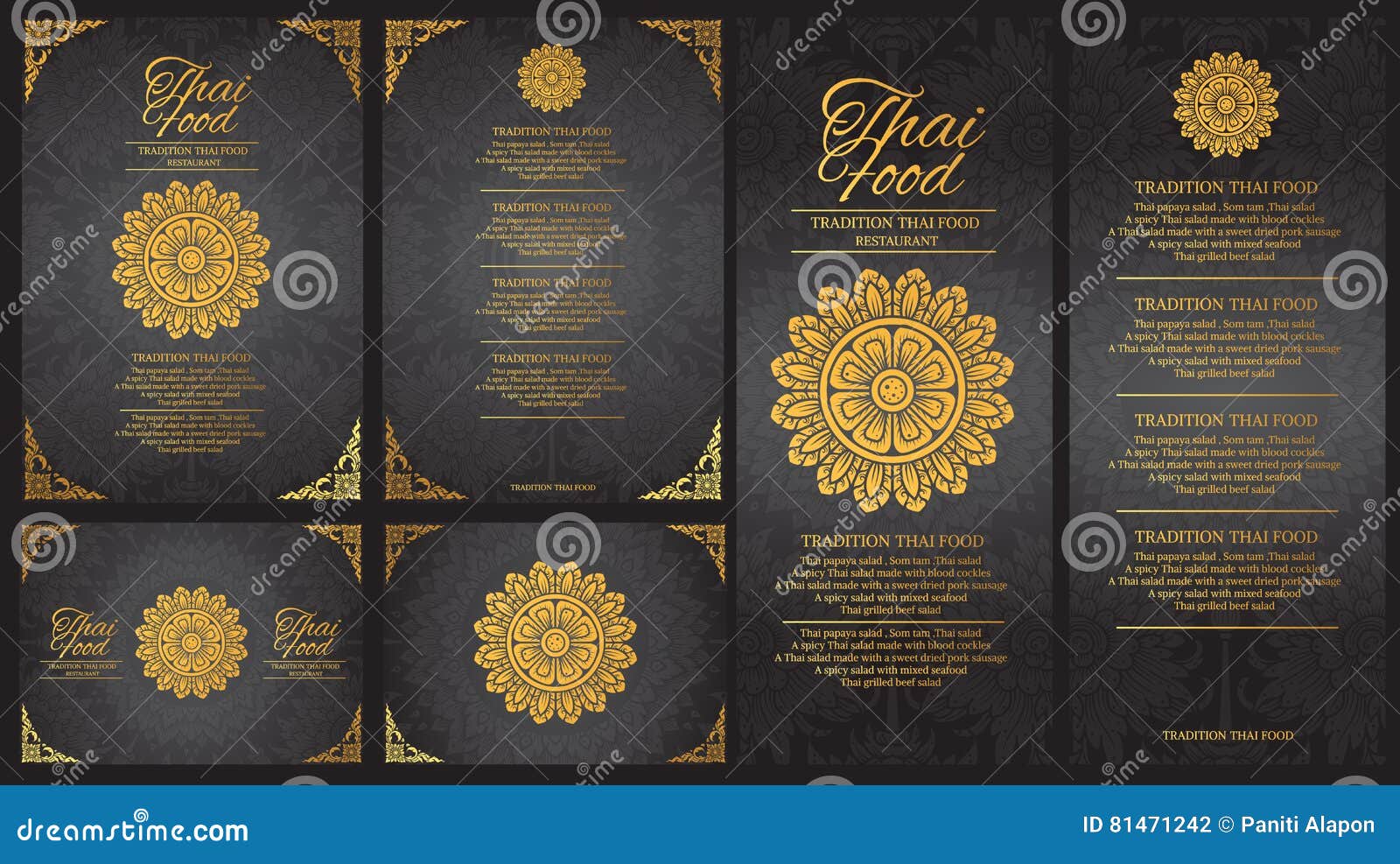Vector Thai Food Restaurant Menu Template.thai Tradition Stock Vector ...