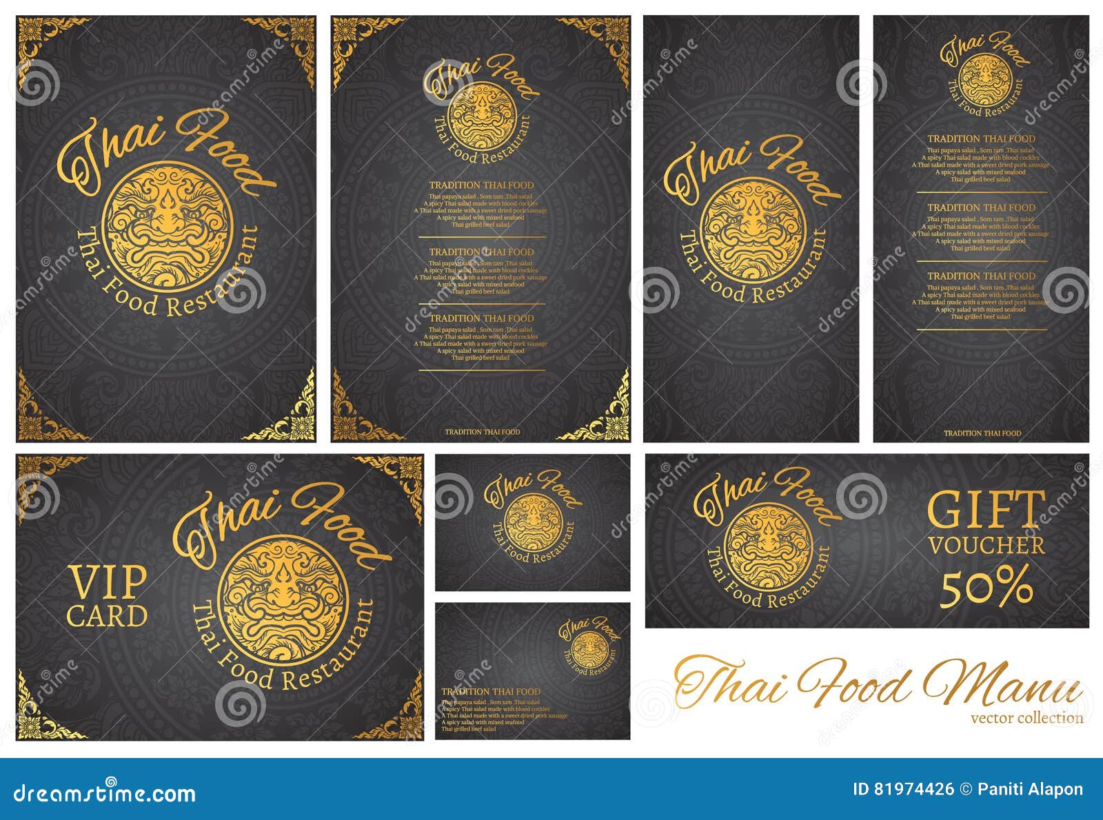 Vector Thai Food Restaurant Menu Template.thai Tradition Stock Vector ...