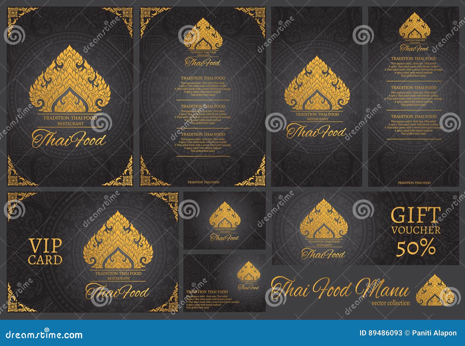 Vector Thai Food Restaurant Menu Template.thai Tradition ...