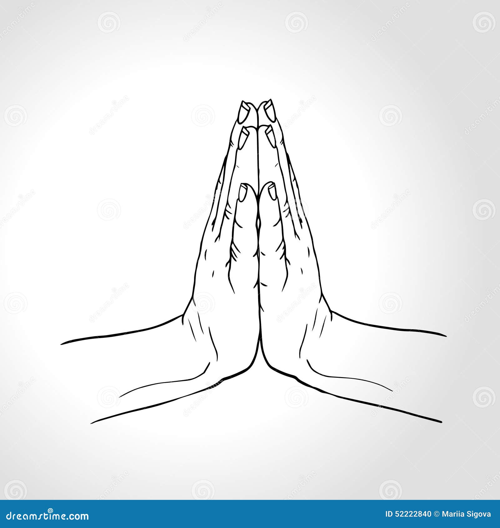 Vector Thai Greeting.Two Hands Pressed Together In Prayer Position ...