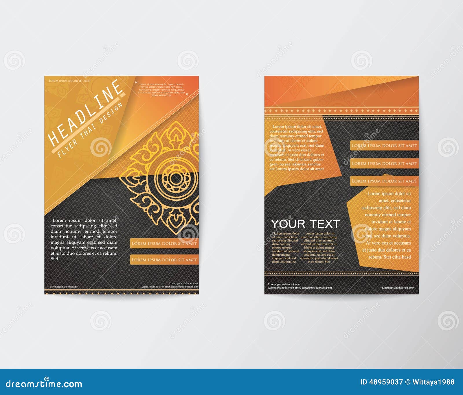 Vector Thais De Stijlmalplaatje Van De Brochurevlieger in A4 Grootte ...