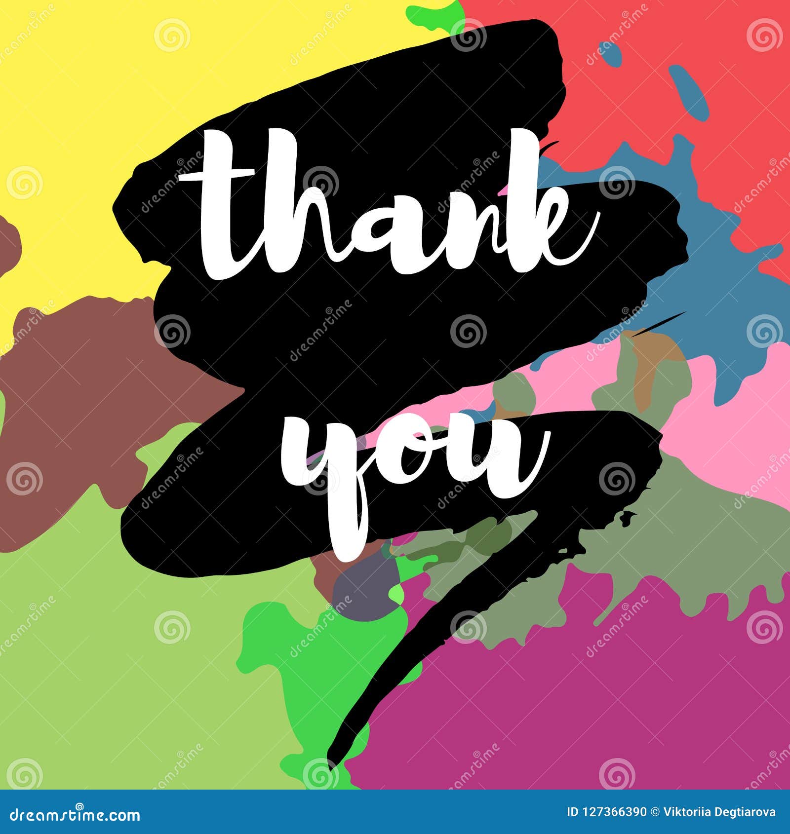 Vector. Thank You on Abstract Multicolored Spots Stock Vector ...