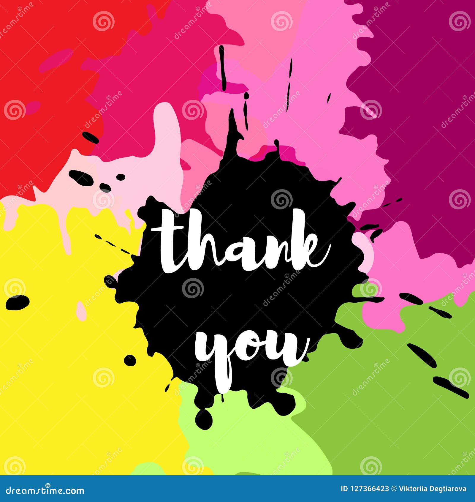 Vector. Thank You on Abstract Multicolored Spots Stock Vector ...