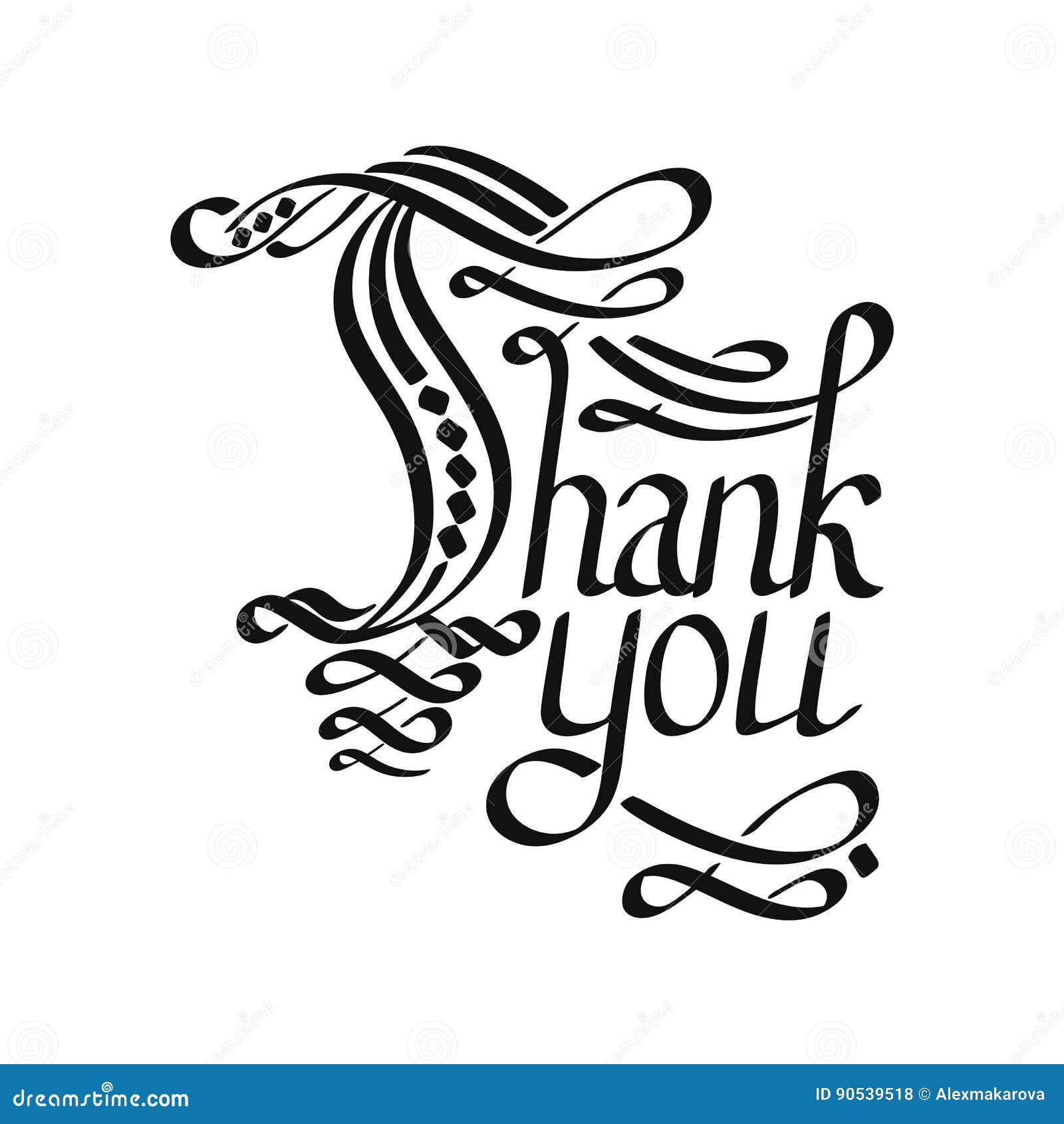 Vector Thank You Hand Lettering | CartoonDealer.com #90539518
