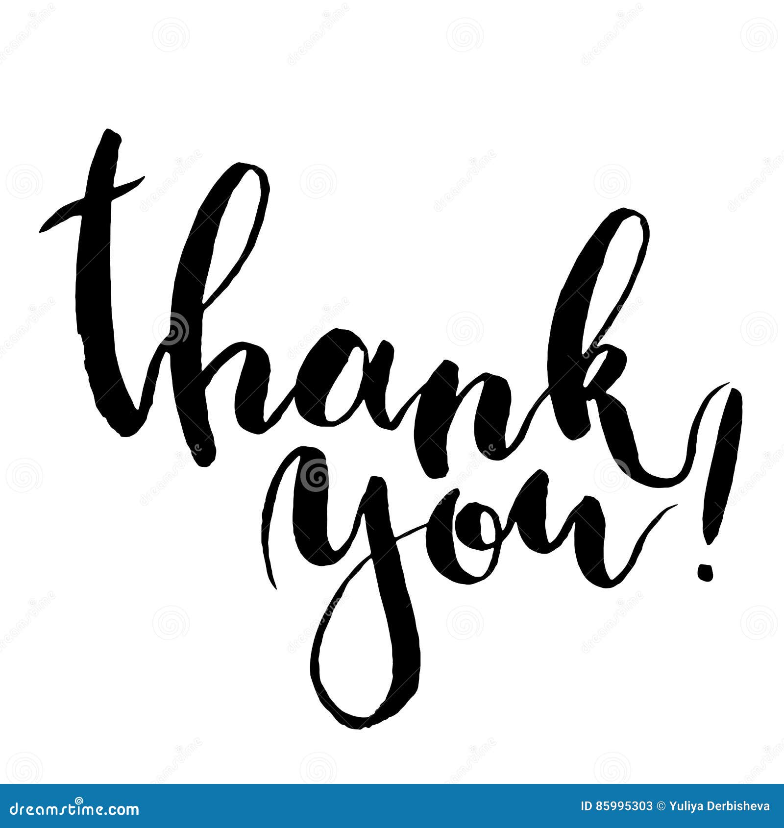 Vector Thank You Lettering. Hand Painted Card for Design or Background ...