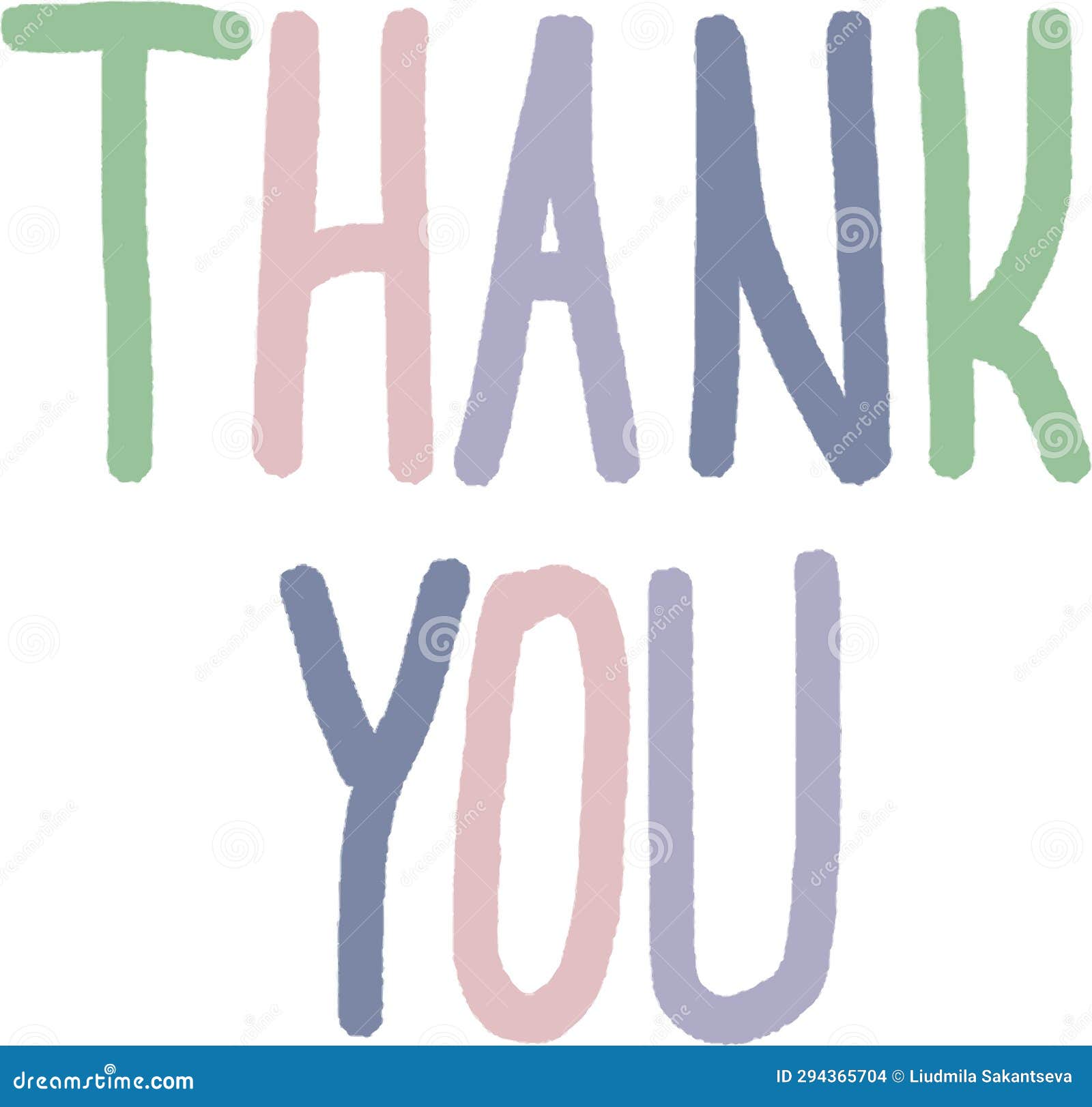 Vector Thank You Text, Message for Greeting Card, Invitation, Banner ...