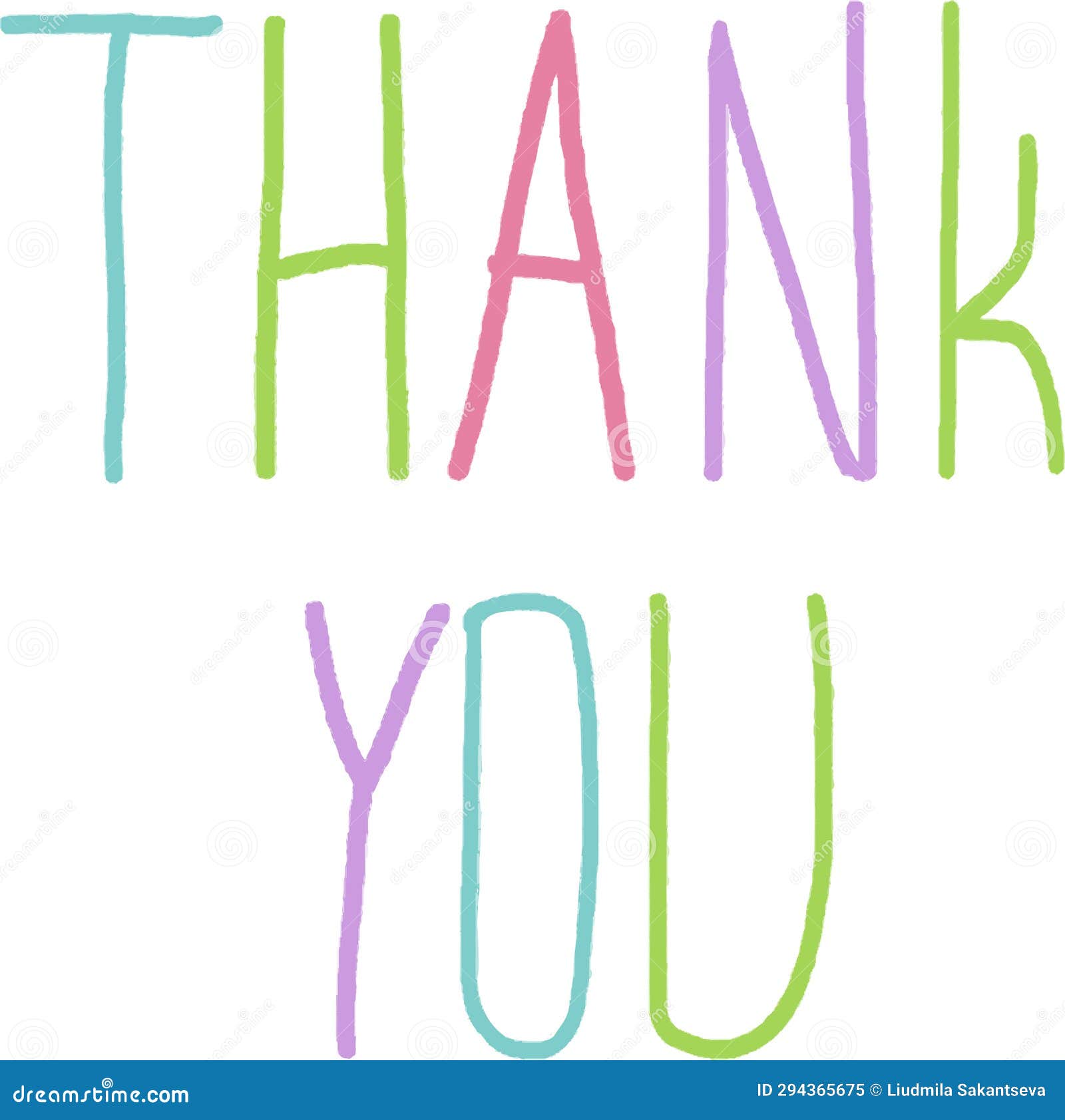 Vector Thank You Thin Text, Message for Greeting Card, Invitation ...