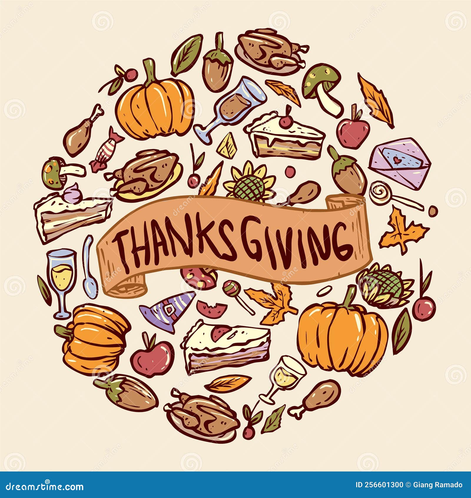 Vector of Thanksgiving Banner Text Concept Stock Vector - Illustration ...